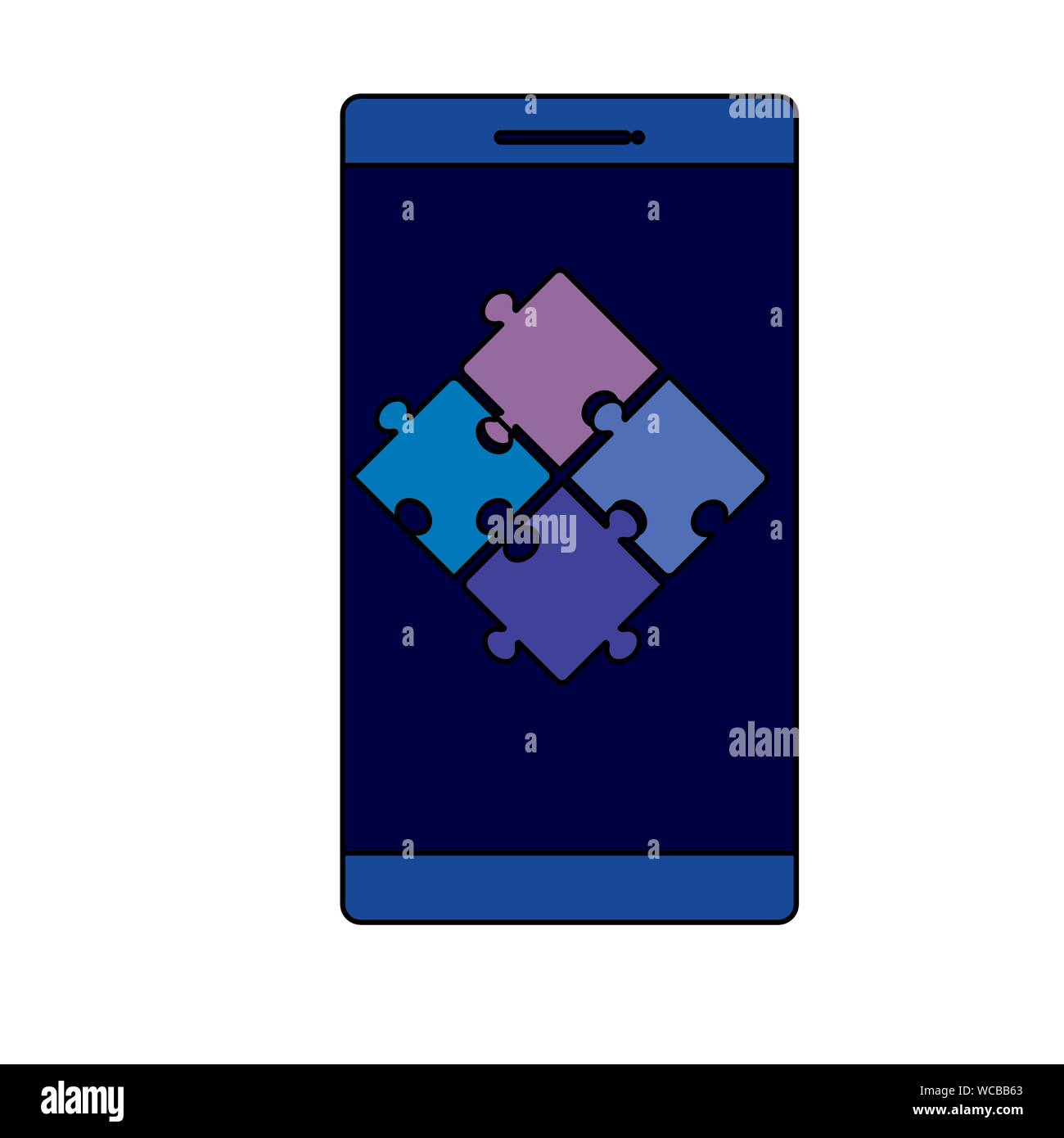 smartphone device with puzzle pieces Stock Vector Image & Art - Alamy