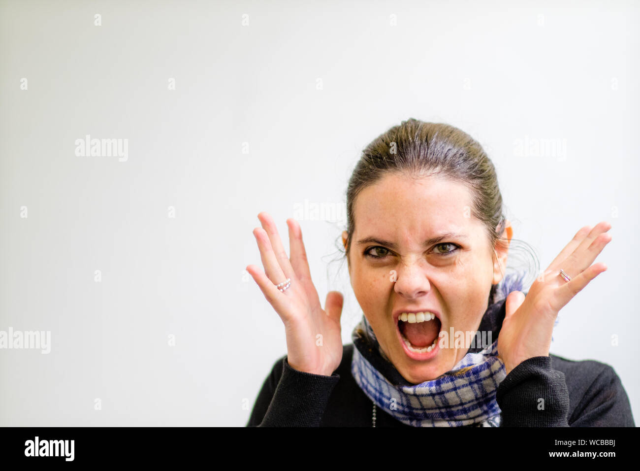One woman anger wall hi-res stock photography and images - Alamy