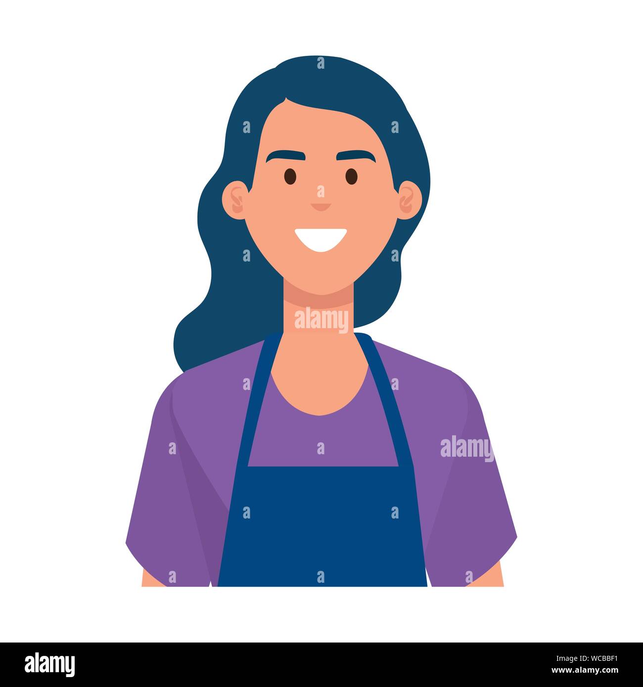 young woman artist with apron character Stock Vector Image & Art - Alamy