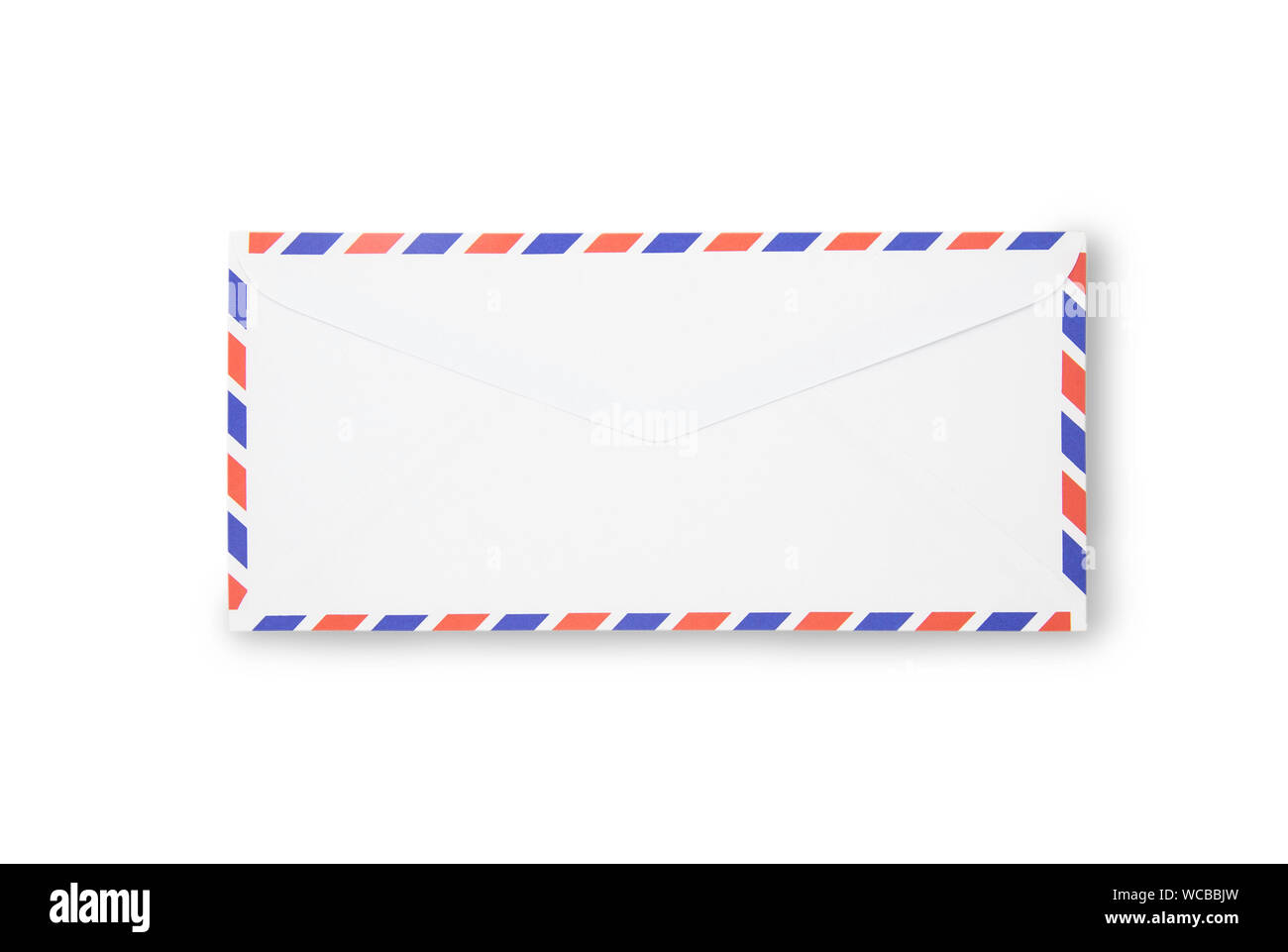 Close up Air mail envelope isolated on white background with clipping path. Air mail envelope di ...