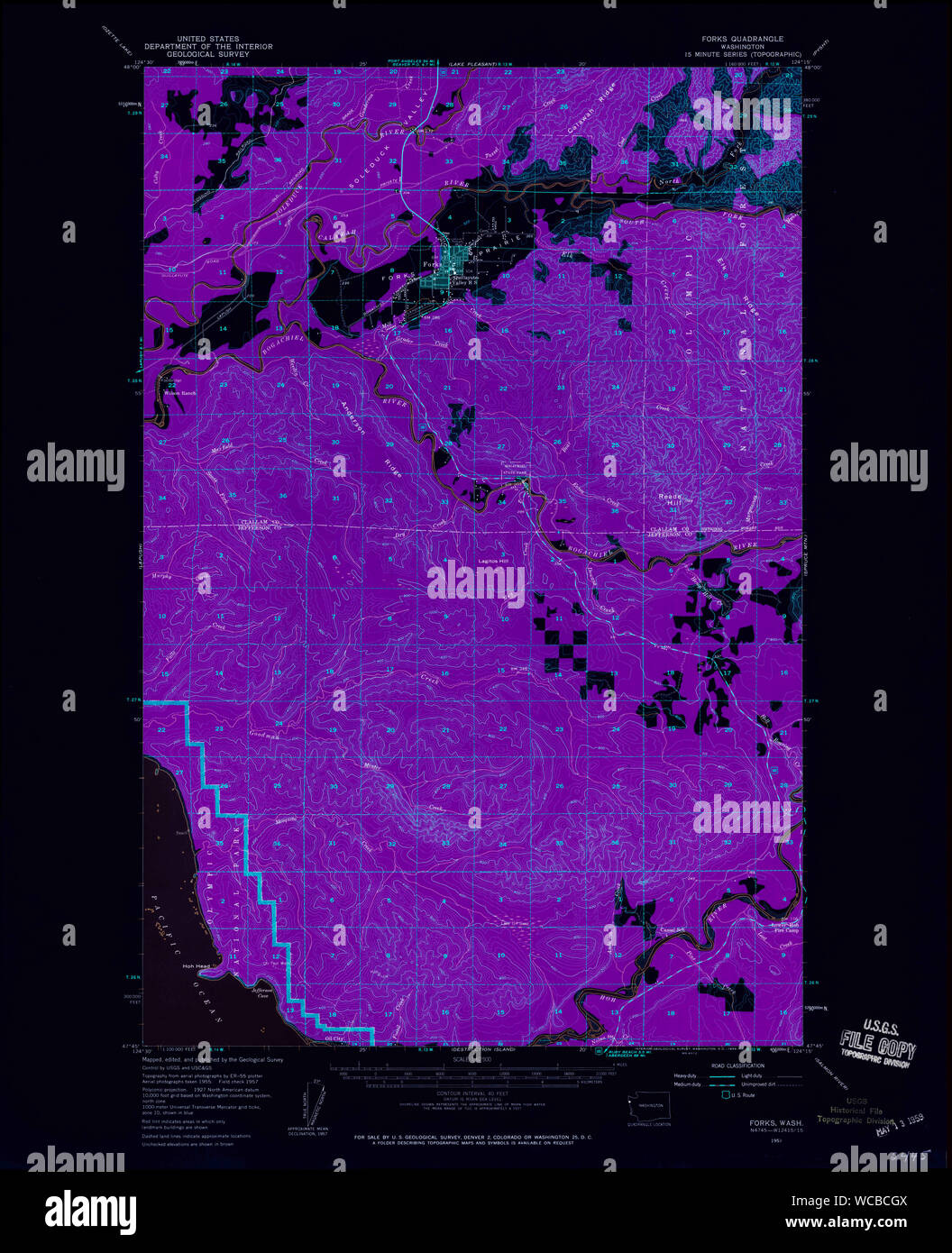 Map of forks washington hi-res stock photography and images - Alamy