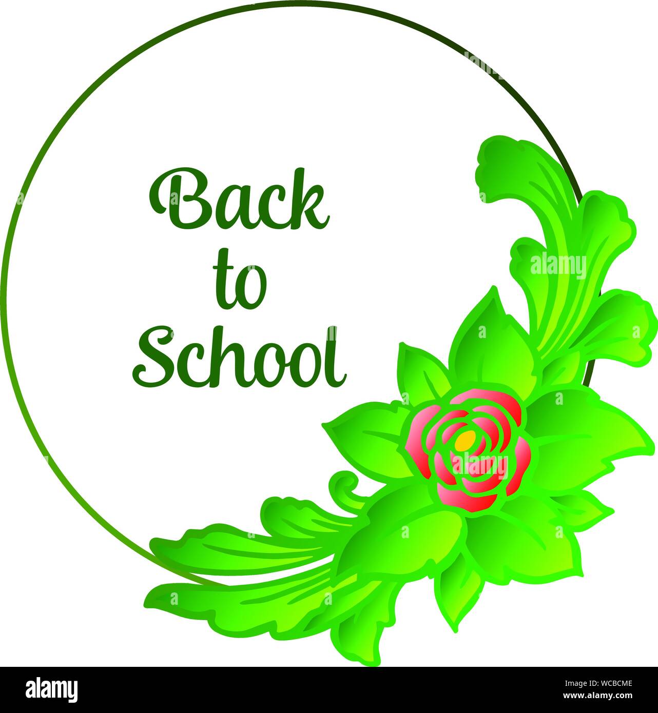 Beauty of wallpaper green leaves and rose flower frame, design template ...