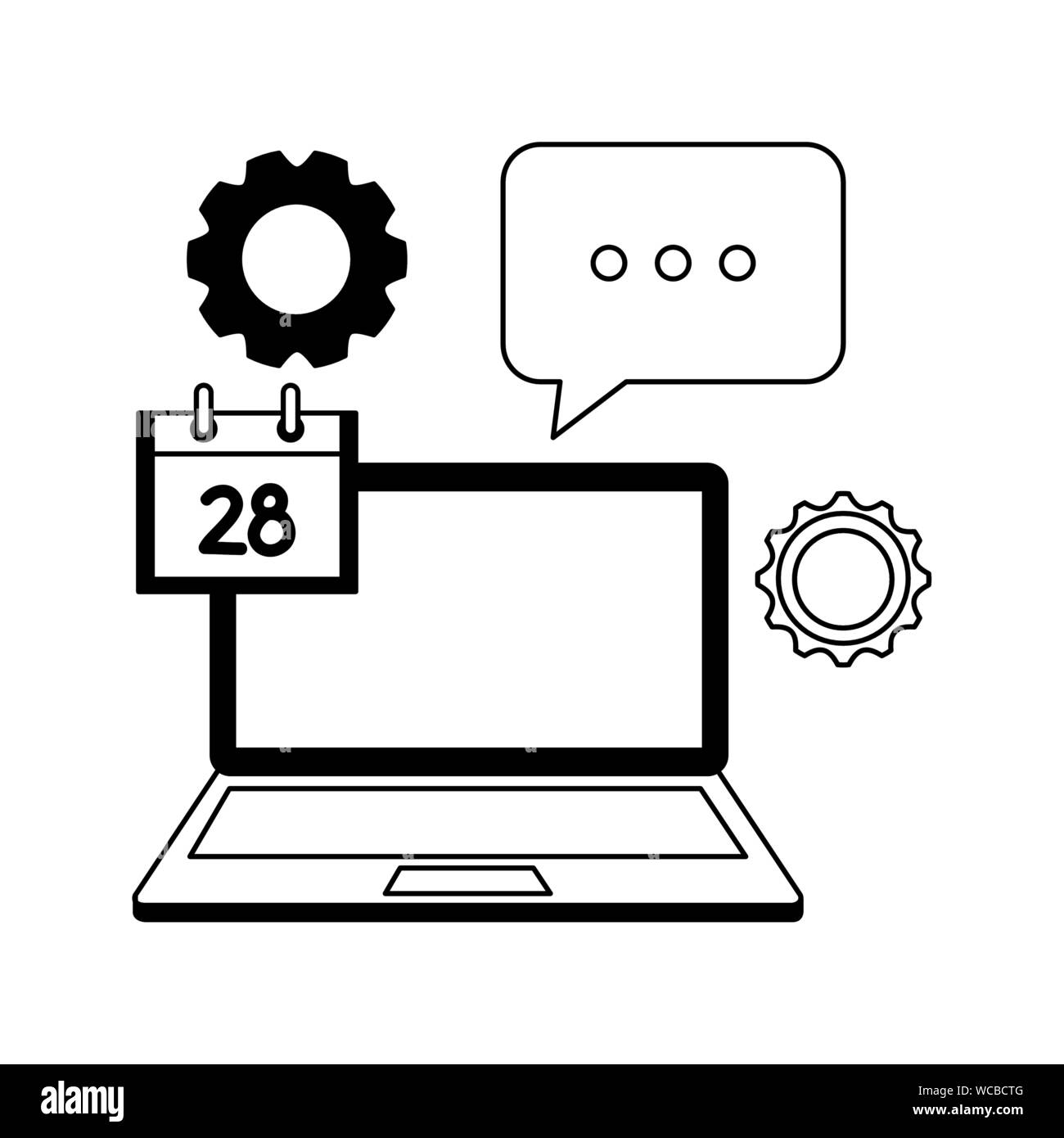 laptop with social media icons Stock Vector Image & Art - Alamy