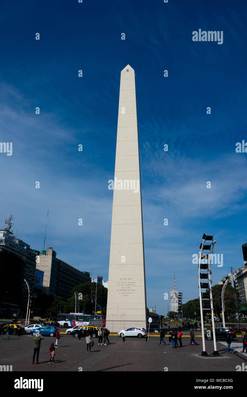 Buenos Aires, Argentina. August 19, 2019. Obelisk of Buenos Aires (El ...