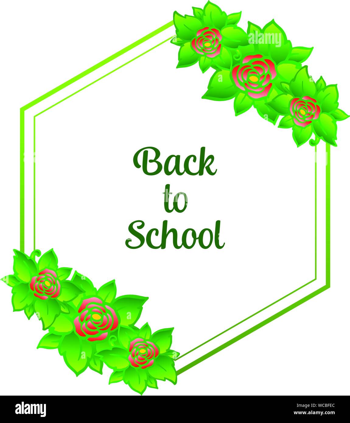 Back to school background modern, place for your text, with simple leaf ...
