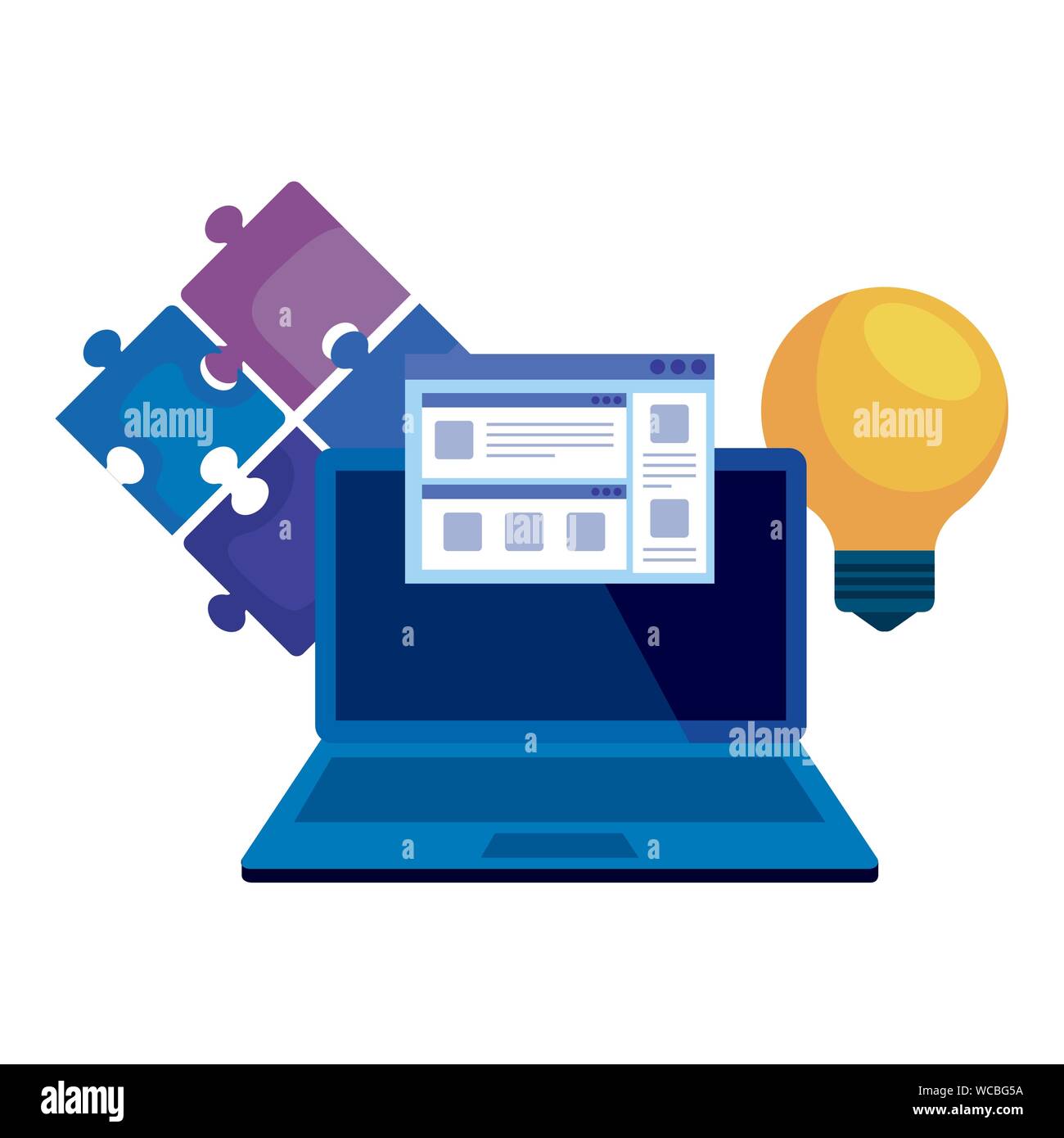 laptop computer with success icons Stock Vector Image & Art - Alamy