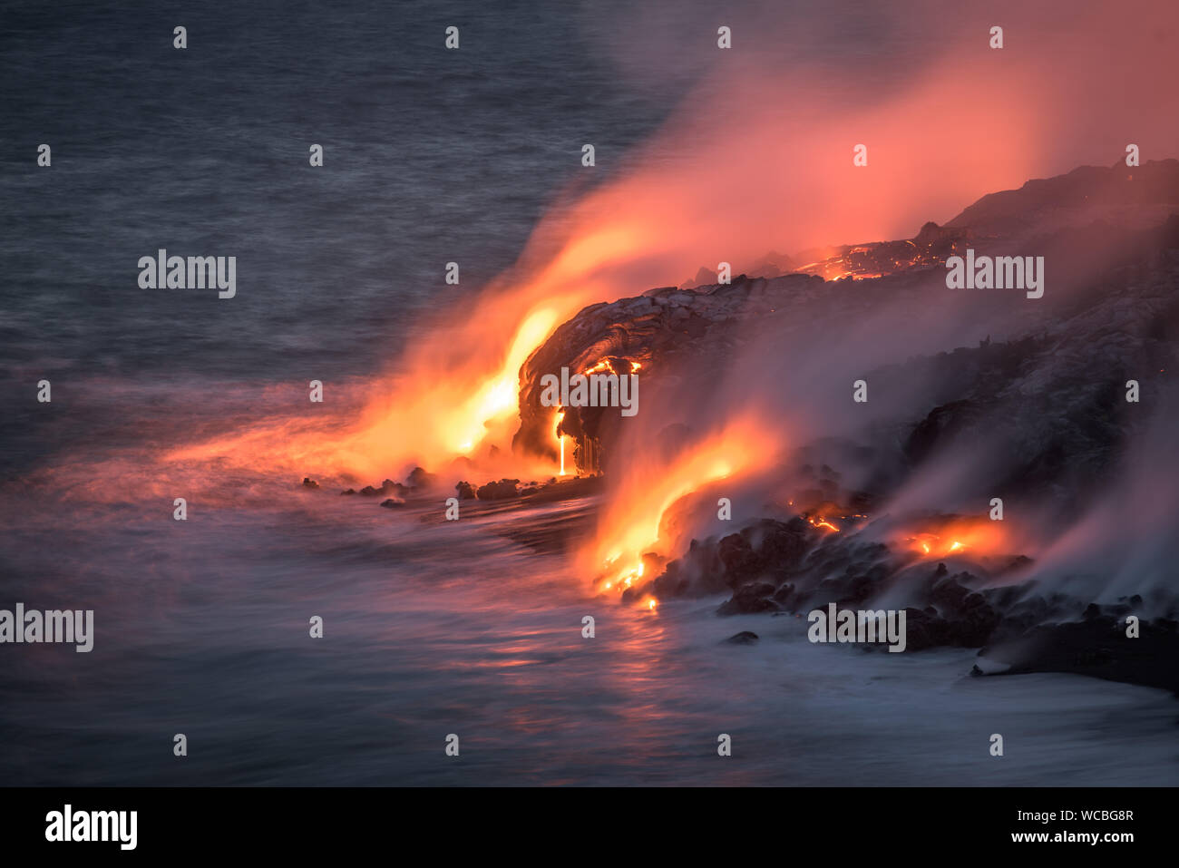 Lava flowing into sea hi-res stock photography and images - Alamy