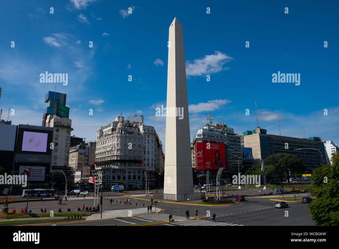 Buenos Aires, Argentina. August 19, 2019. Obelisk of Buenos Aires (El ...