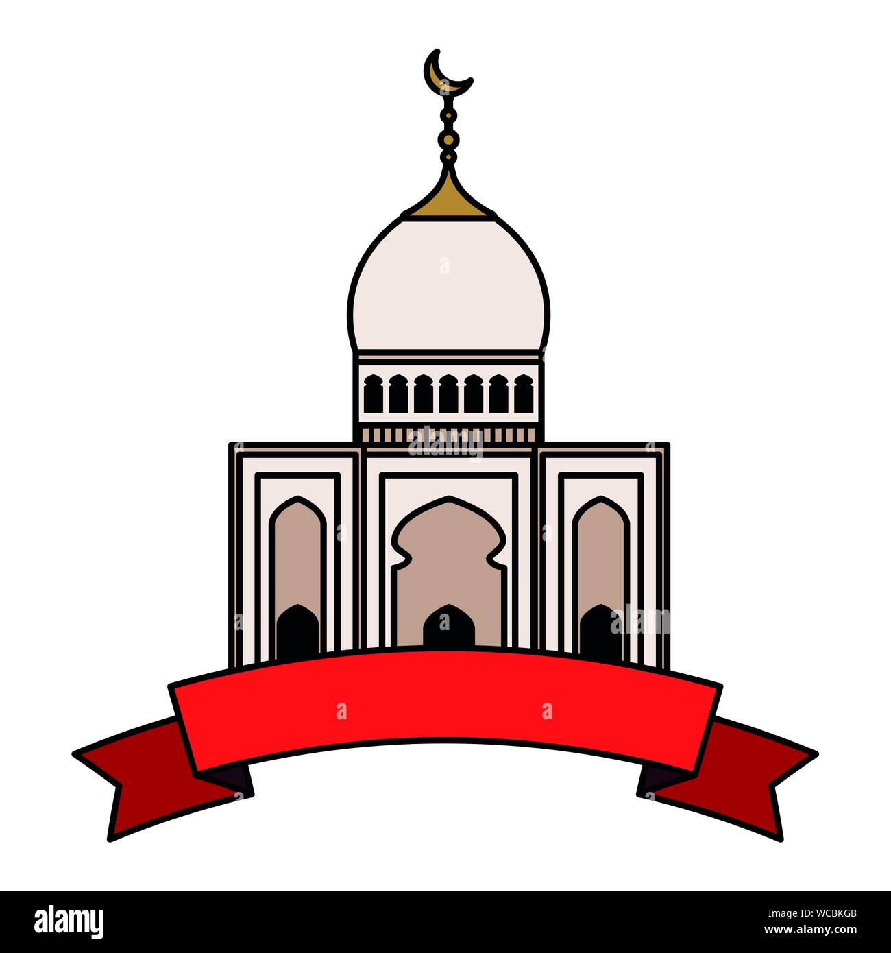 taj mahal mosque building with ribbon Stock Vector Image & Art - Alamy