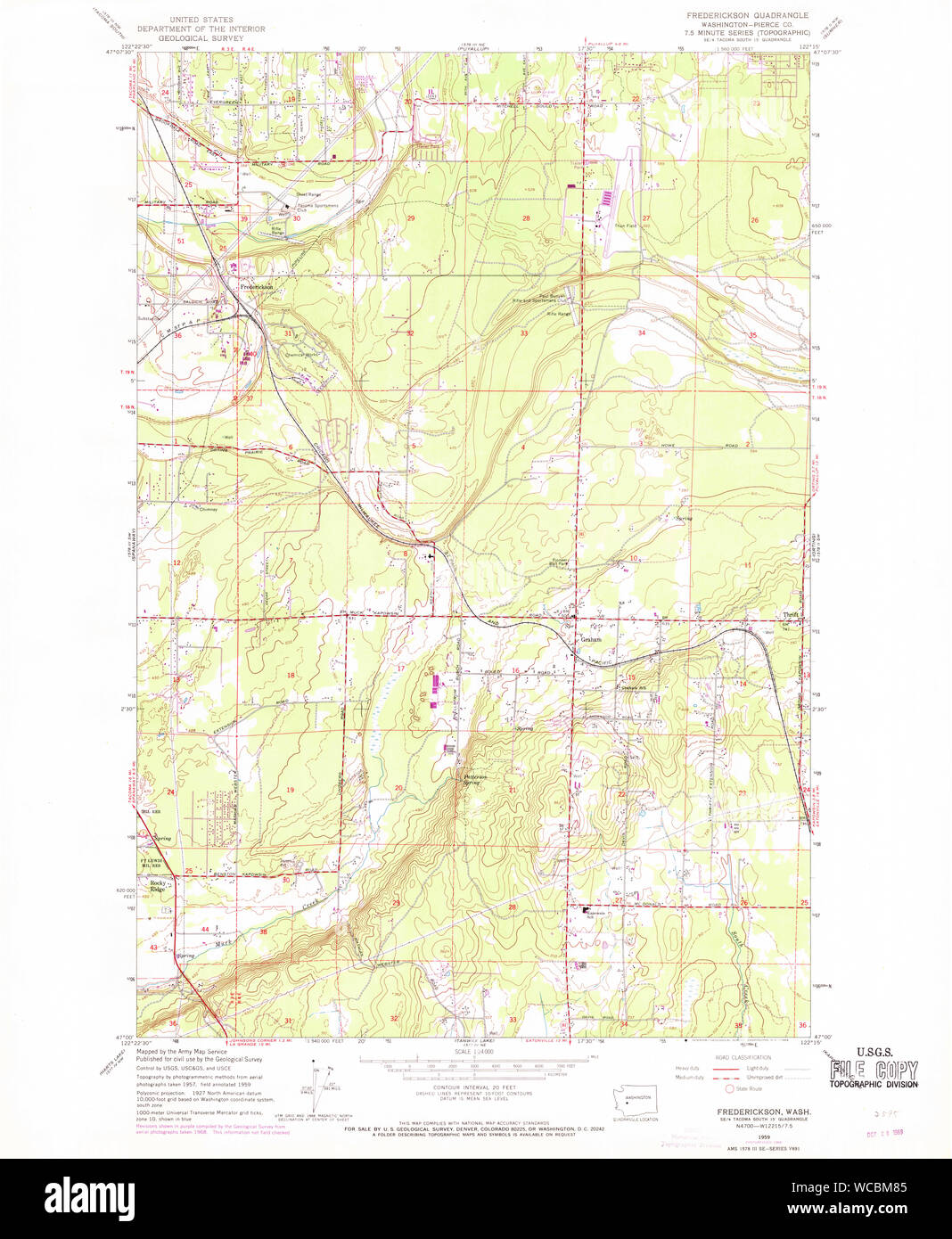 USGS Topo Map Washington State WA Frederickson 241210 1959 24000 ...
