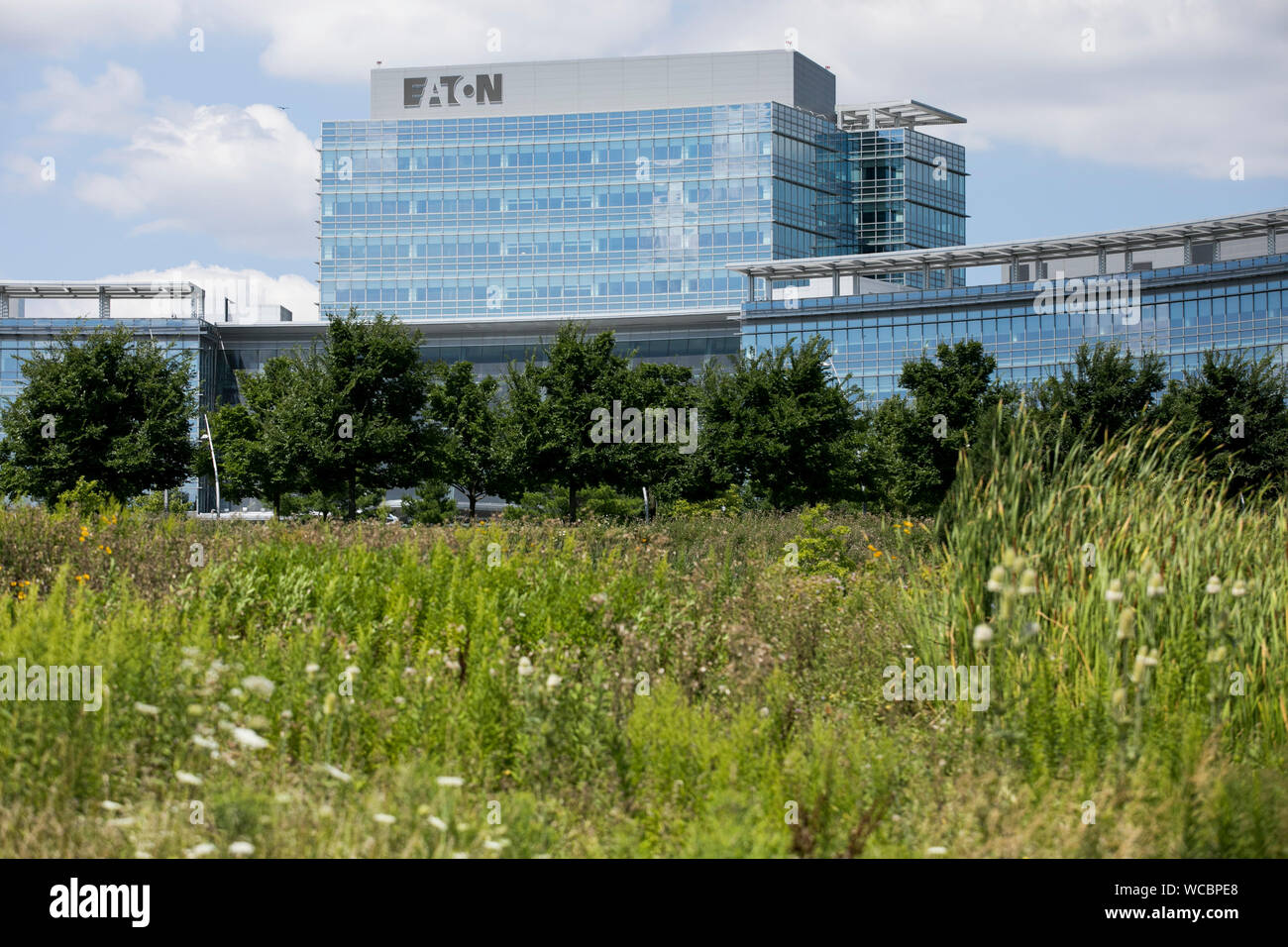 A logo sign outside of the operational headquarters of the Eaton ...