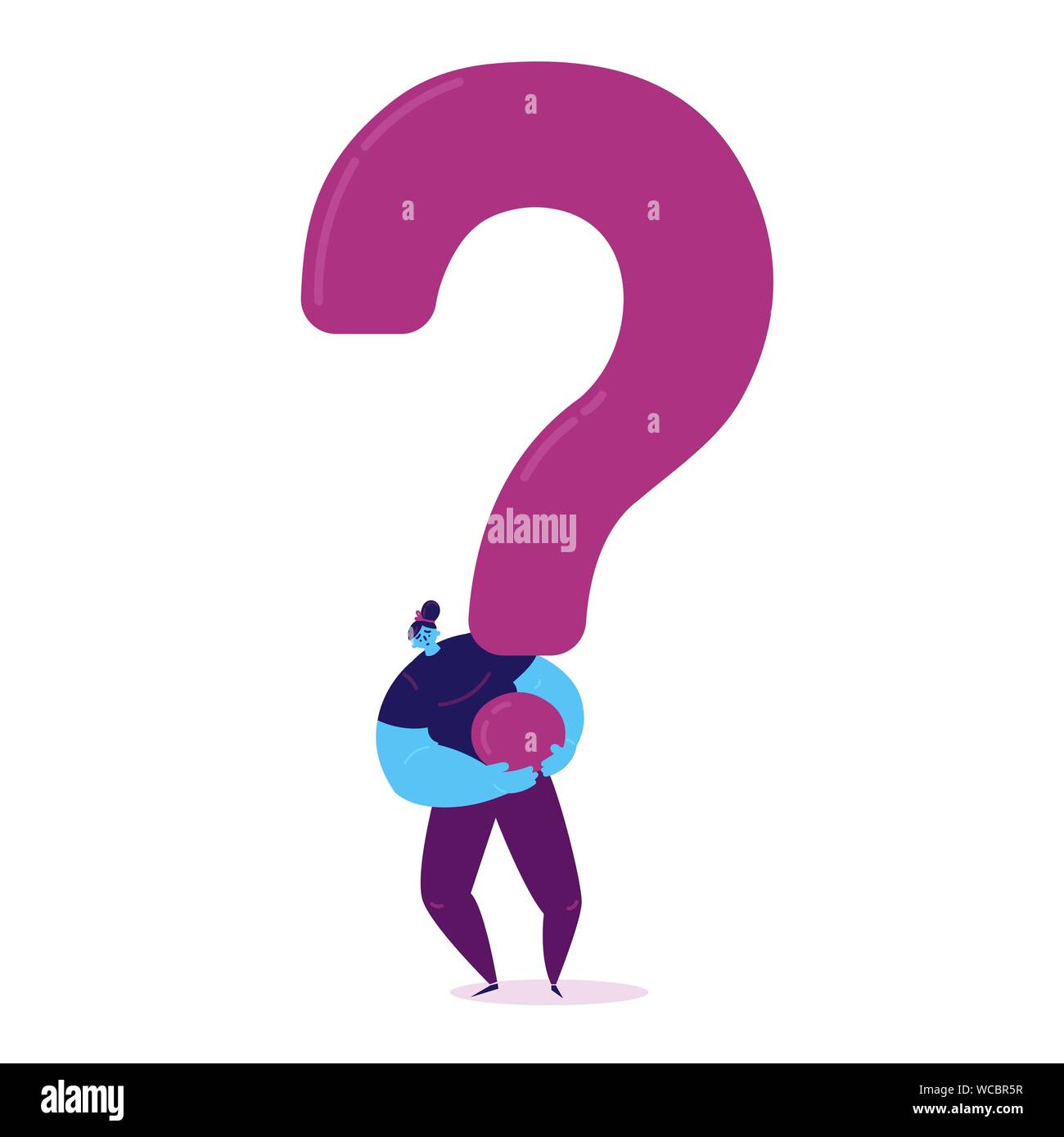 Woman carrying a huge question mark Stock Vector Image & Art - Alamy