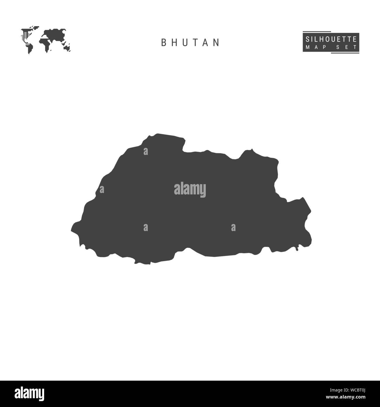 Bhutan Blank Vector Map Isolated on White Background. High-Detailed ...