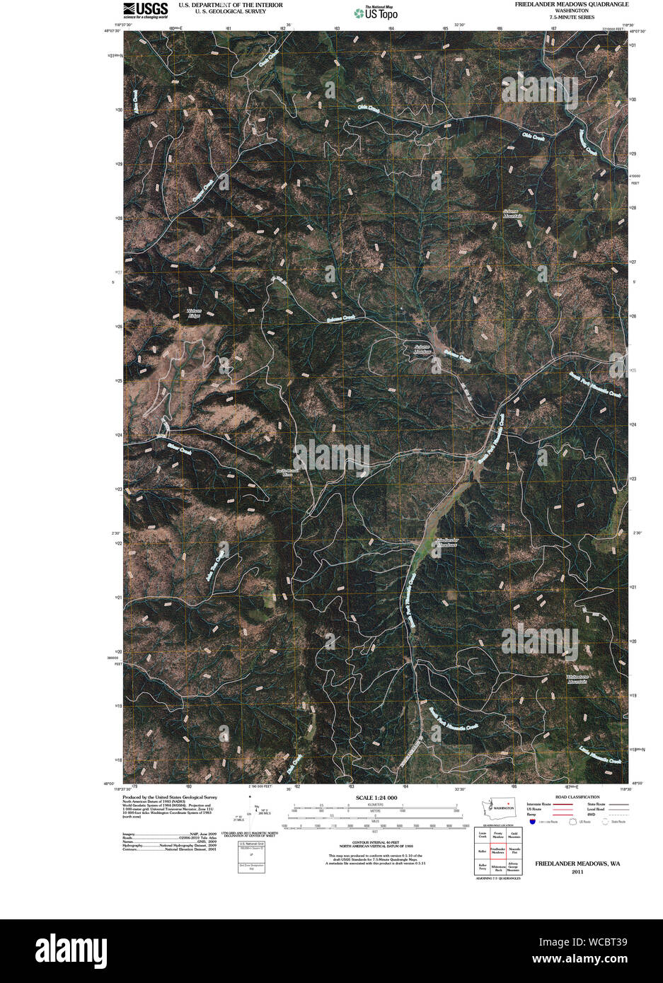 USGS Topo Map Washington State WA Friedlander Meadows 20110413 TM ...