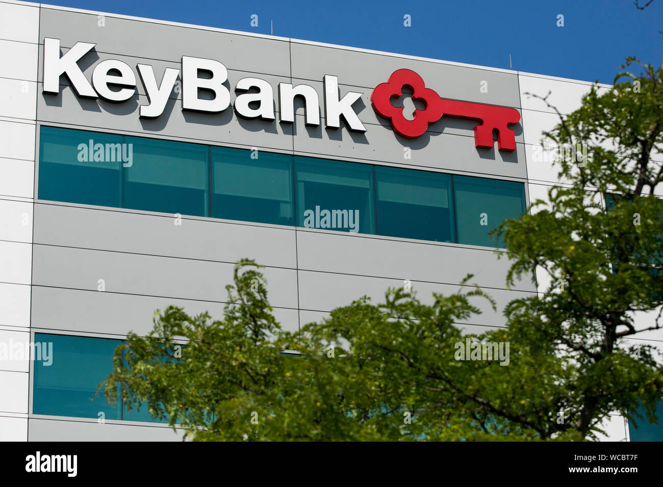 A logo sign outside of a facility occupied by KeyBank in Brooklyn, Ohio ...