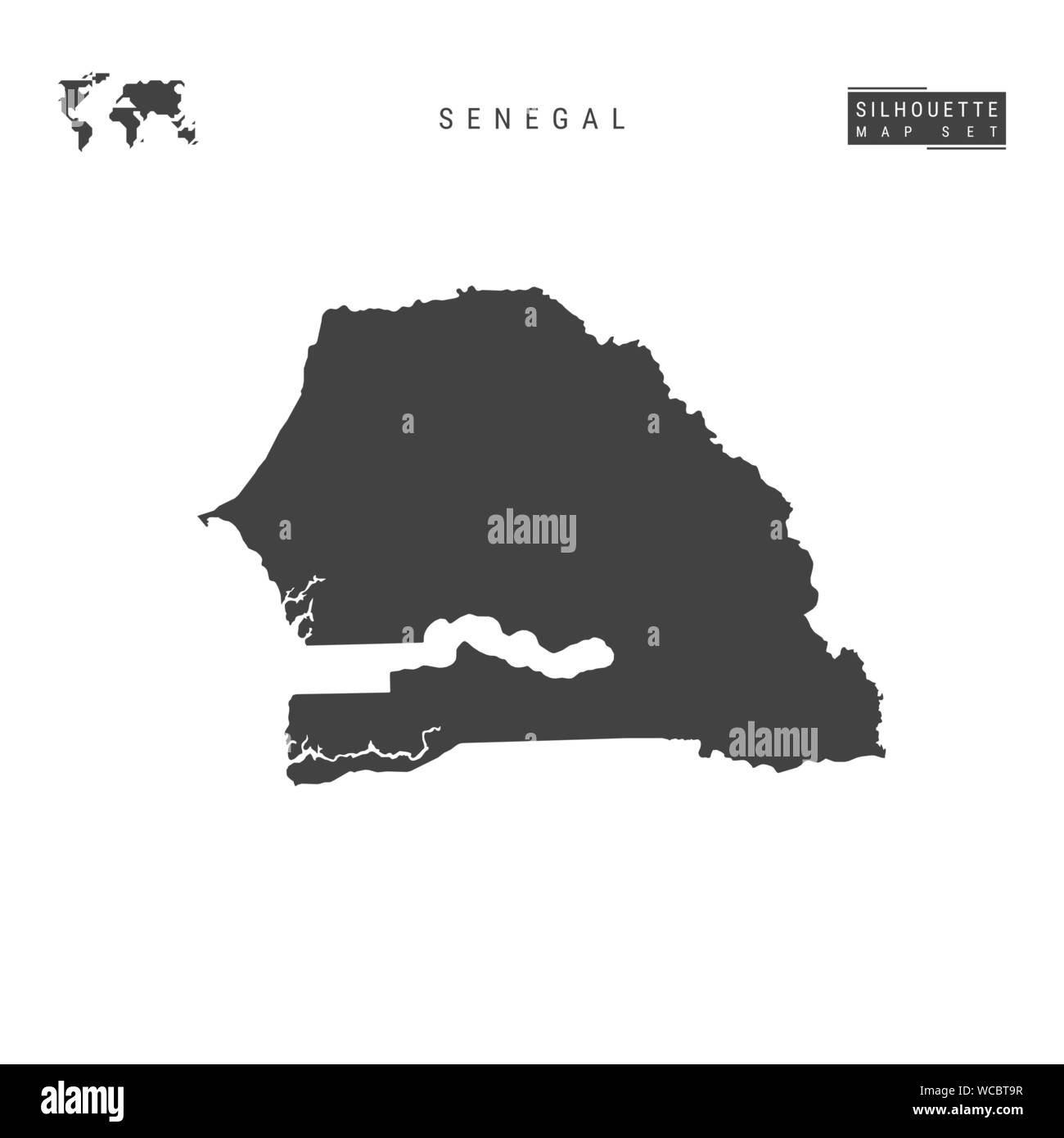 Senegal Blank Vector Map Isolated on White Background. High-Detailed ...