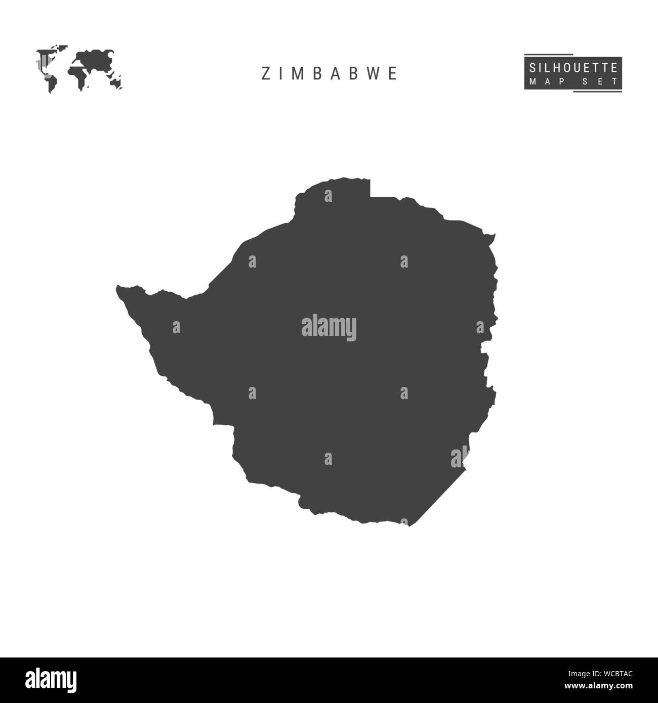 Zimbabwe Blank Vector Map Isolated on White Background. High-Detailed ...