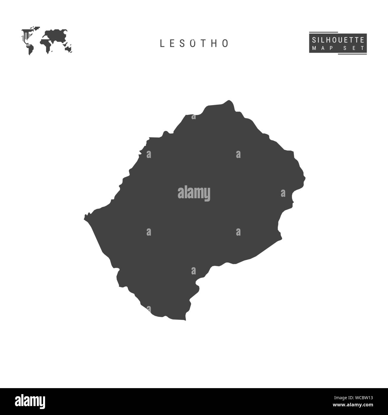Lesotho Blank Vector Map Isolated on White Background. High-Detailed ...