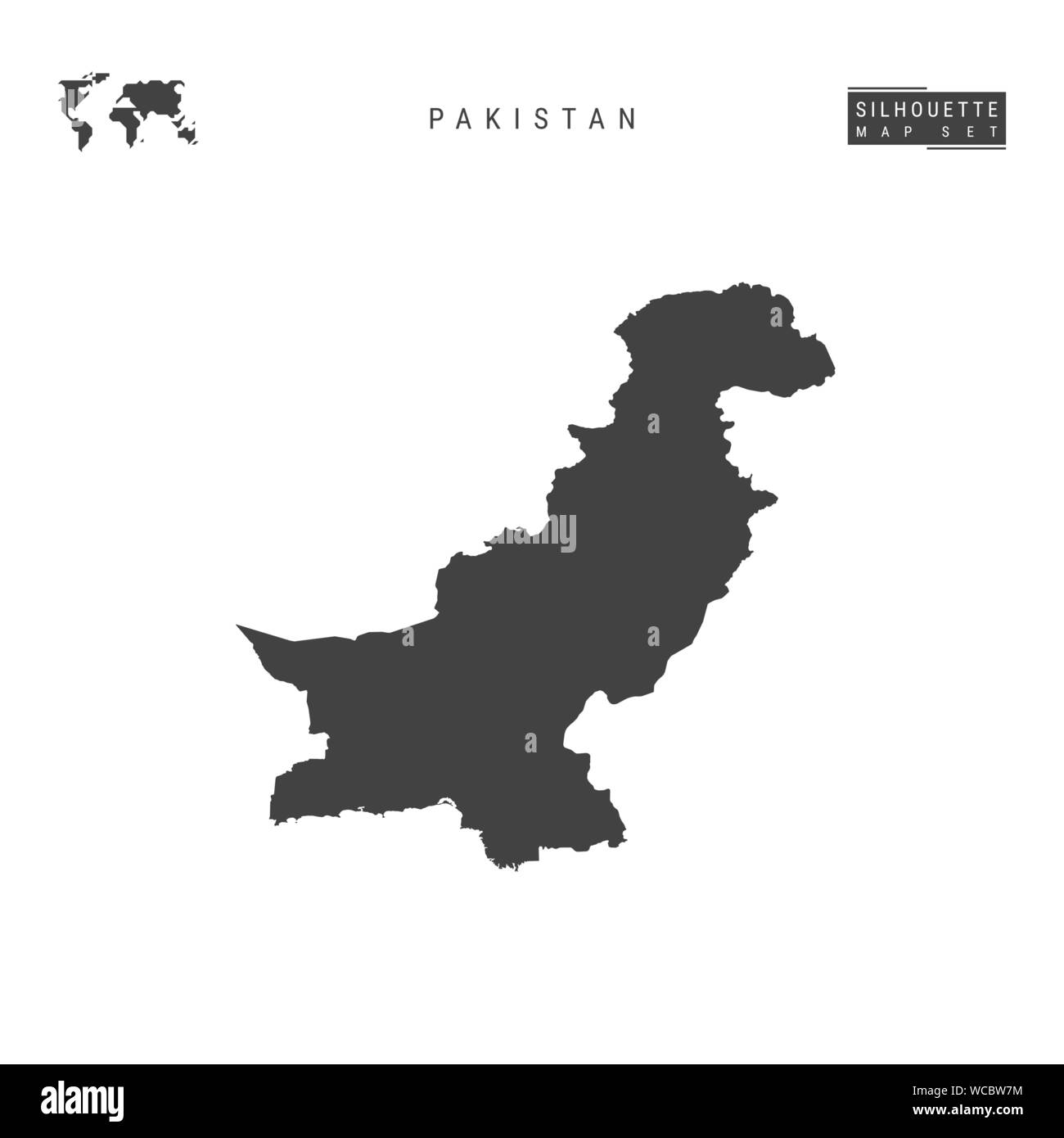 Pakistan Blank Vector Map Isolated on White Background. High-Detailed ...