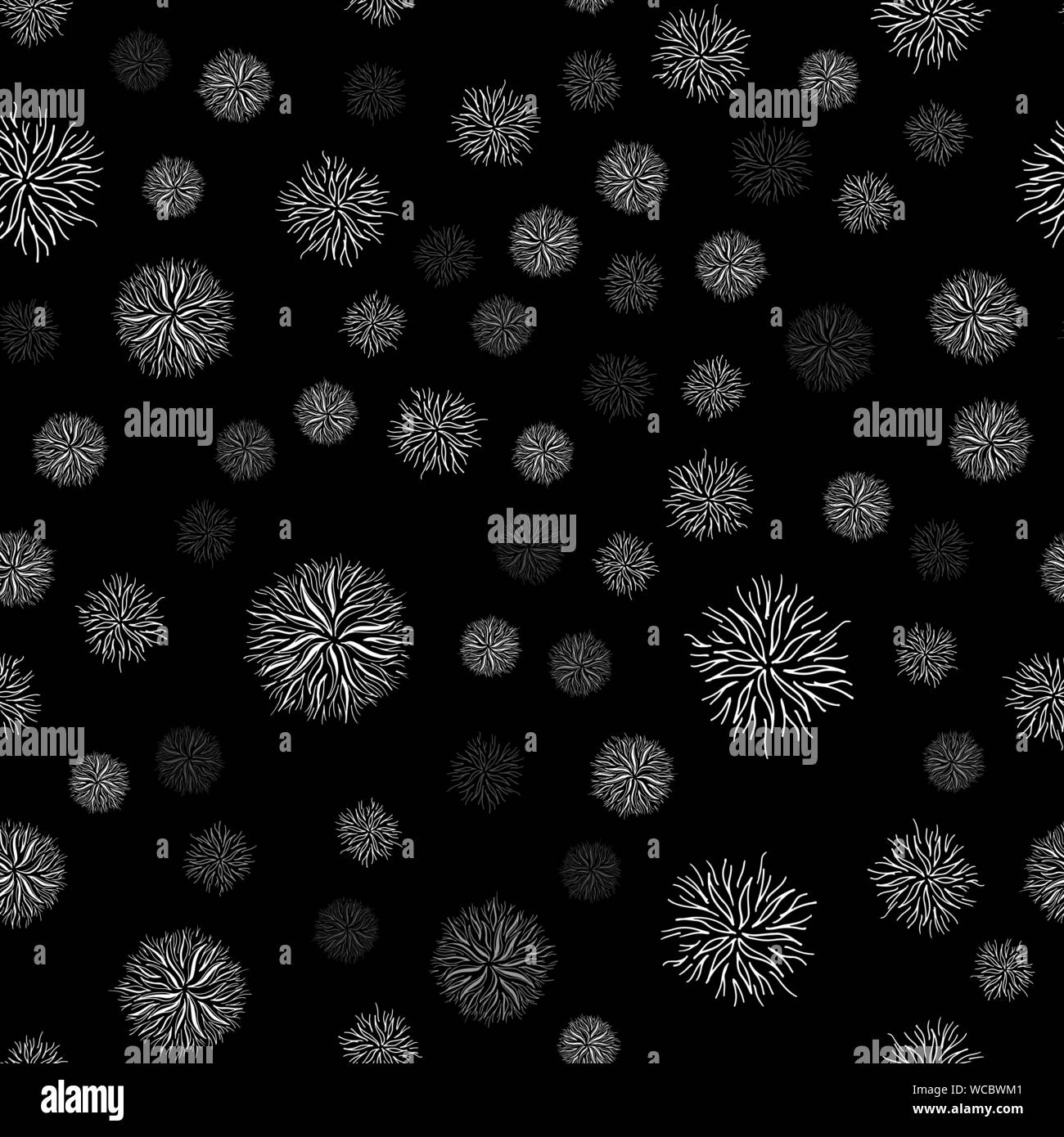 Seamless pattern of outline microbes. Isolated black simple line element illustration from a ...