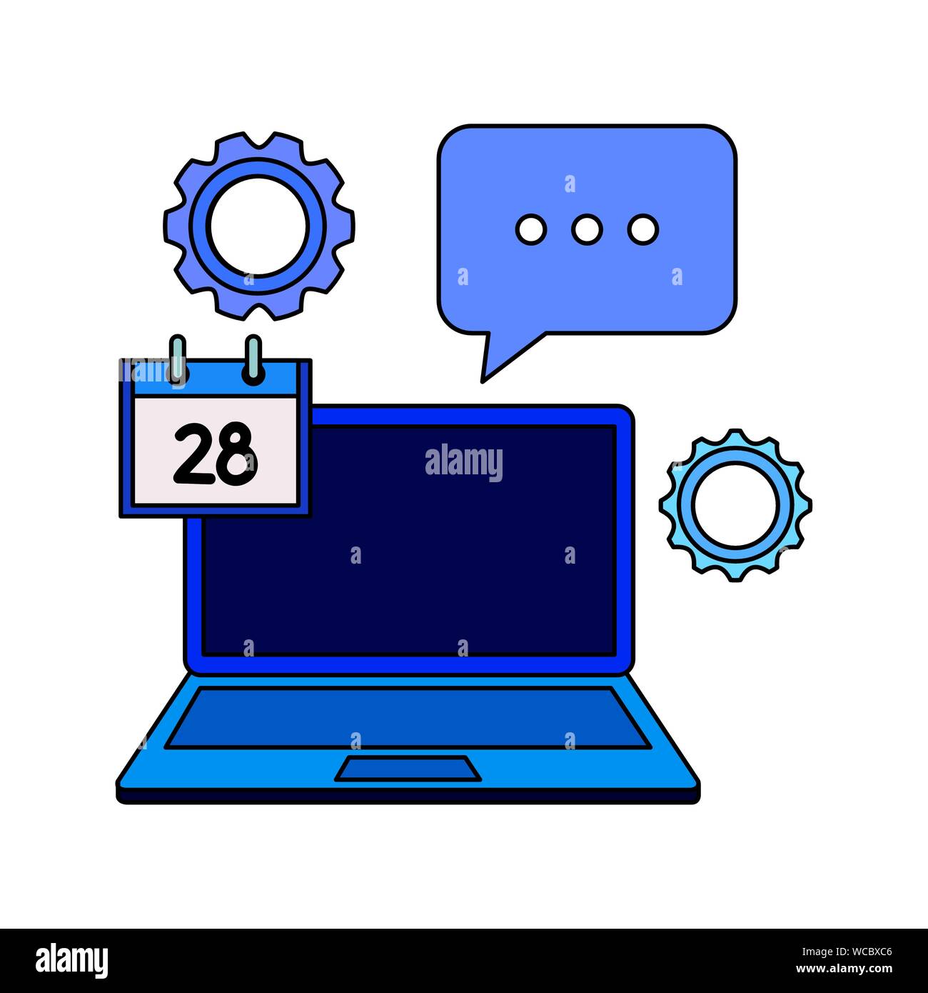laptop with social media icons Stock Vector Image & Art - Alamy
