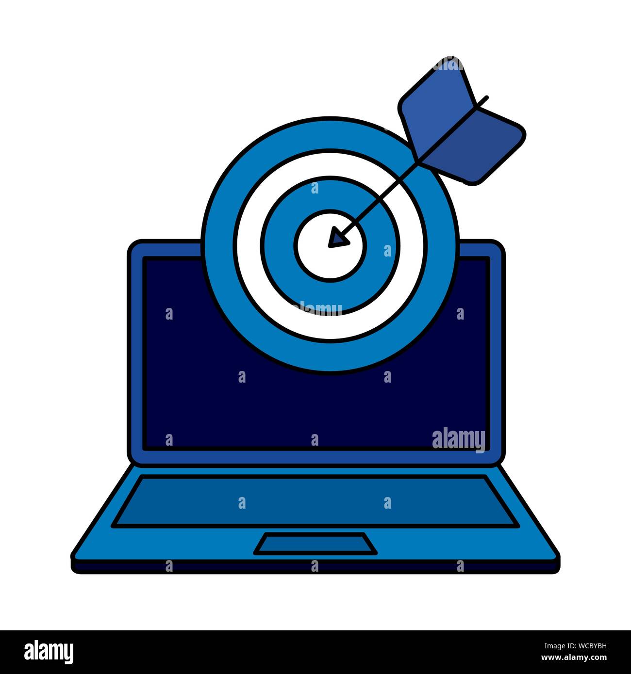 laptop computer with target arrow success Stock Vector Image & Art - Alamy