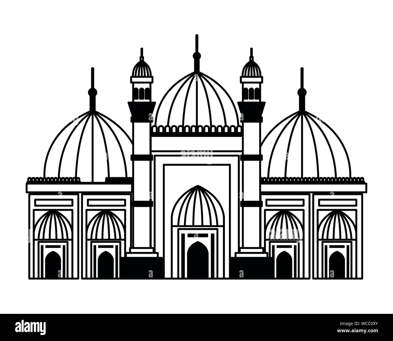Badshahi Mosque Black And White