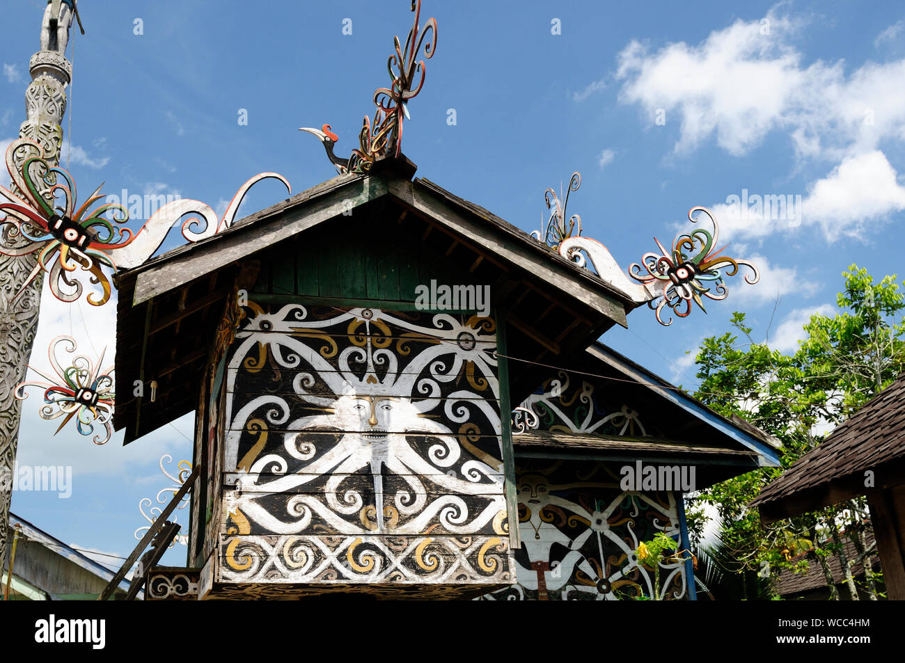 The culture and beliefs of the island Borneo. Traditional Dayak tribal ...