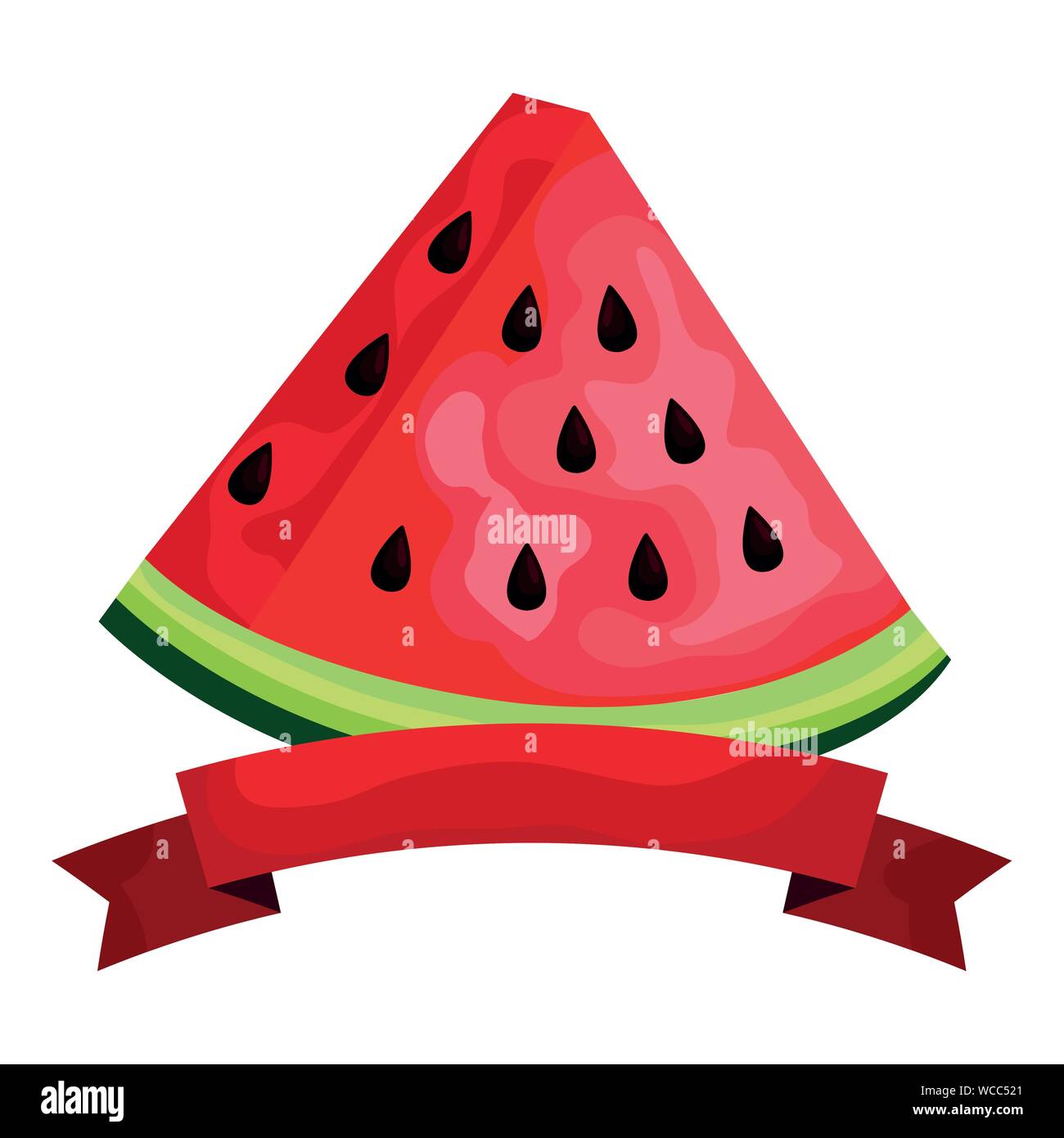fresh watermelon fruit with ribbon stamp Stock Vector Image & Art - Alamy