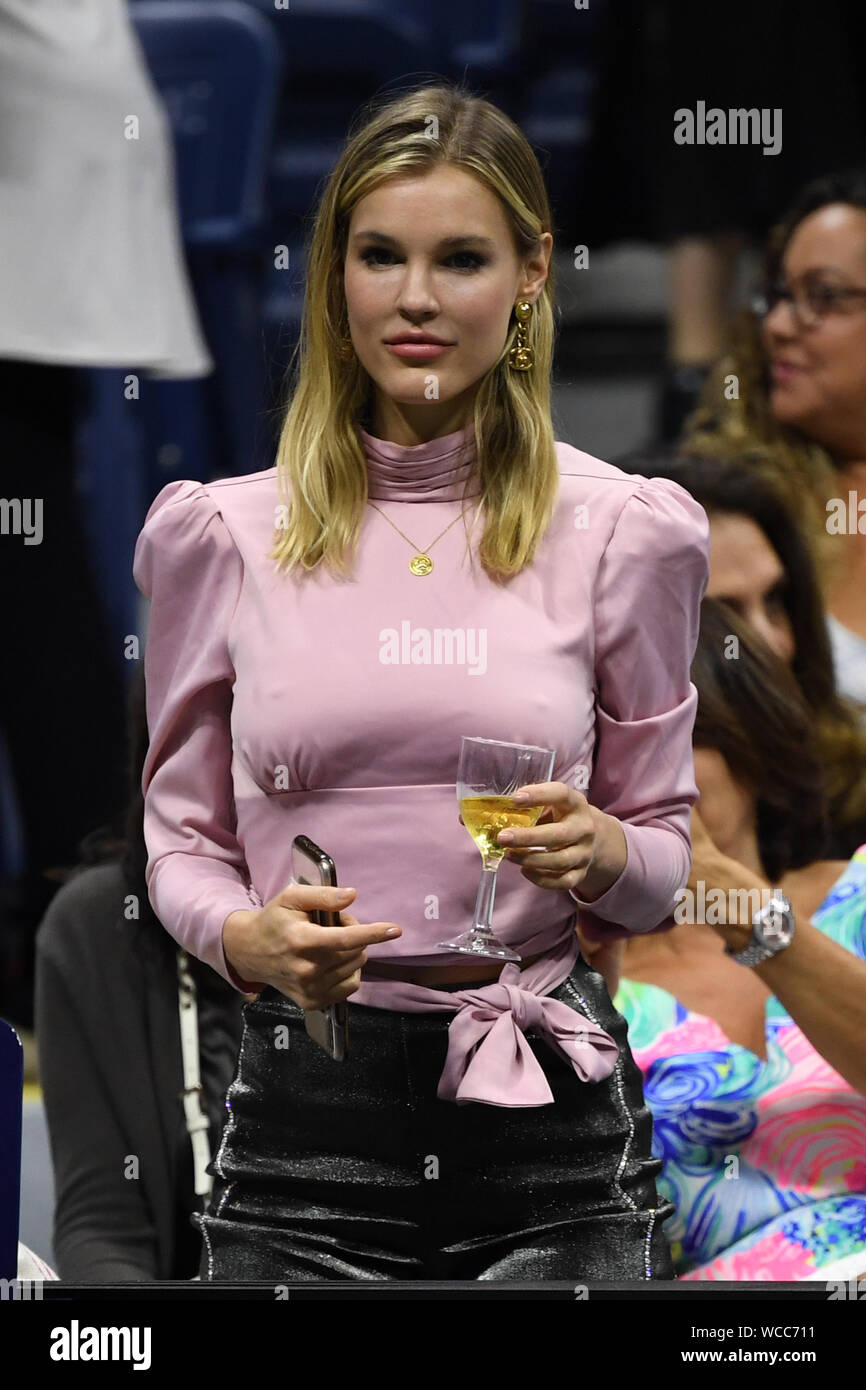 Flushing NY, USA. 27th Aug, 2019. Tori Corrigan is seen watching Rafael ...