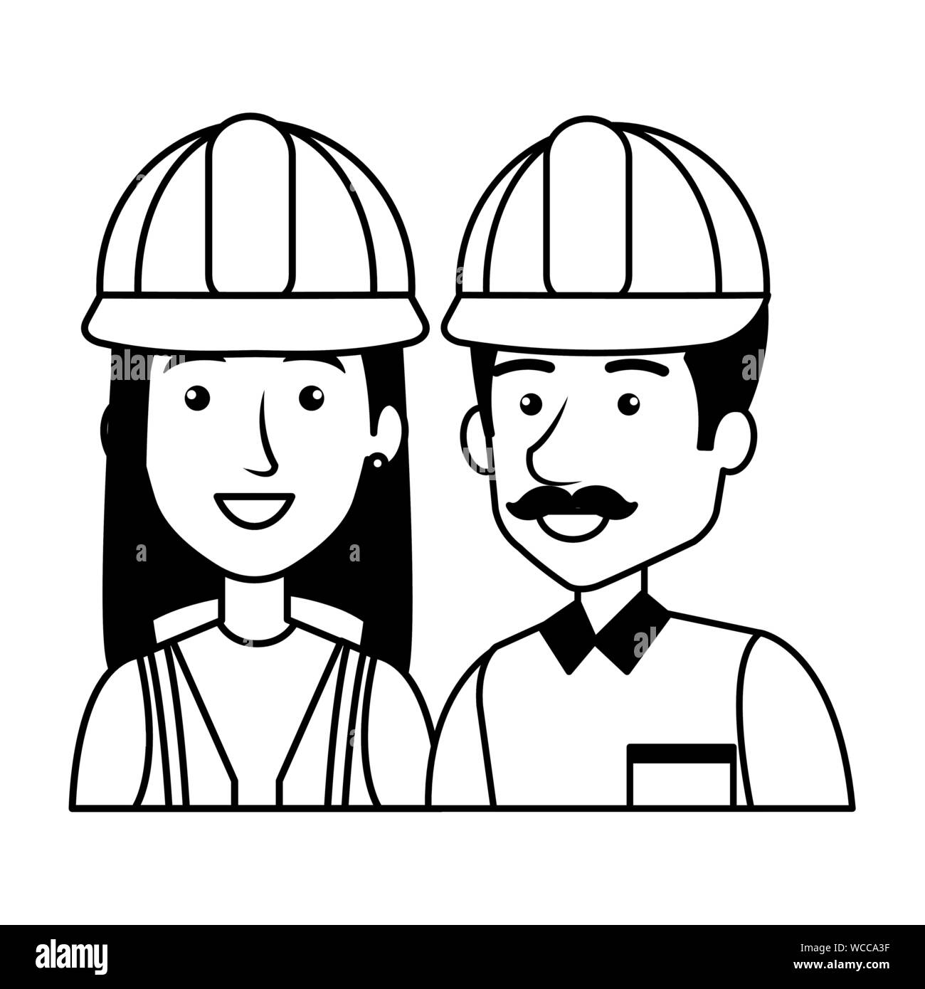 couple of builders constructors characters Stock Vector Image & Art - Alamy