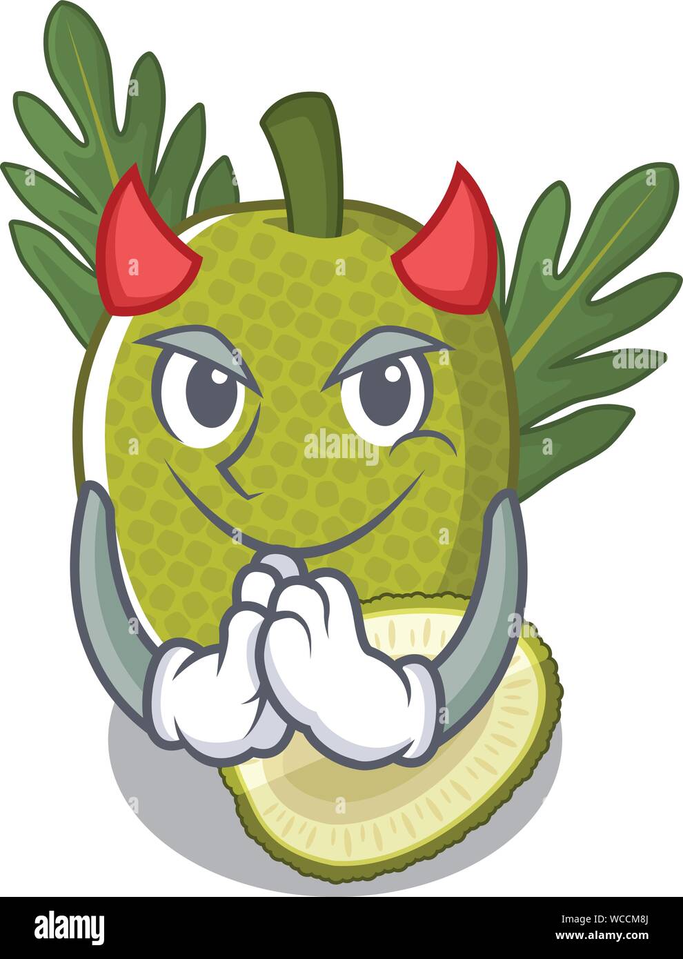 Devil fresh breadfruit in a cartoon basket Stock Vector Image & Art - Alamy