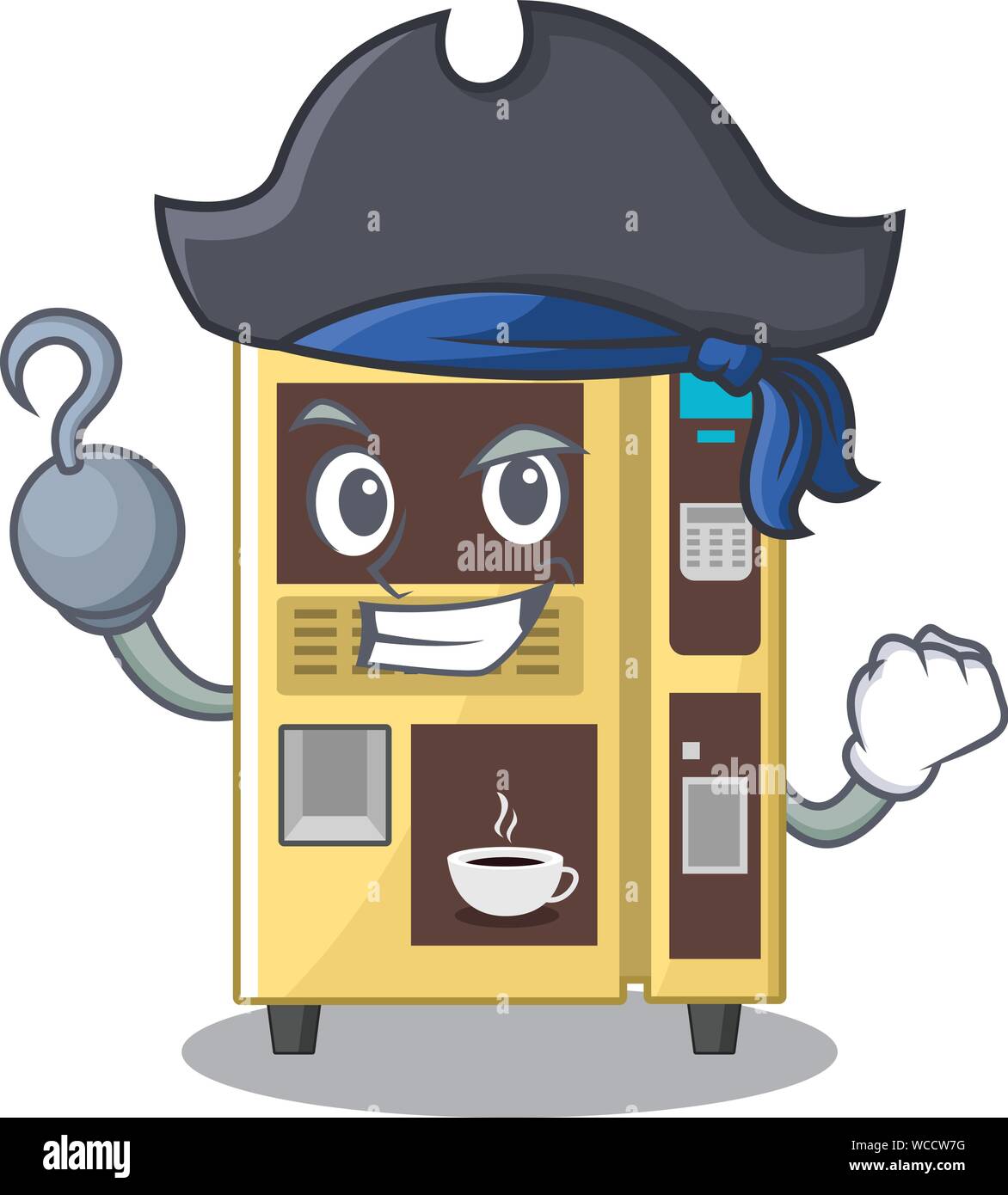 Pirate coffee vending machine isolated the mascot Stock Vector Image ...