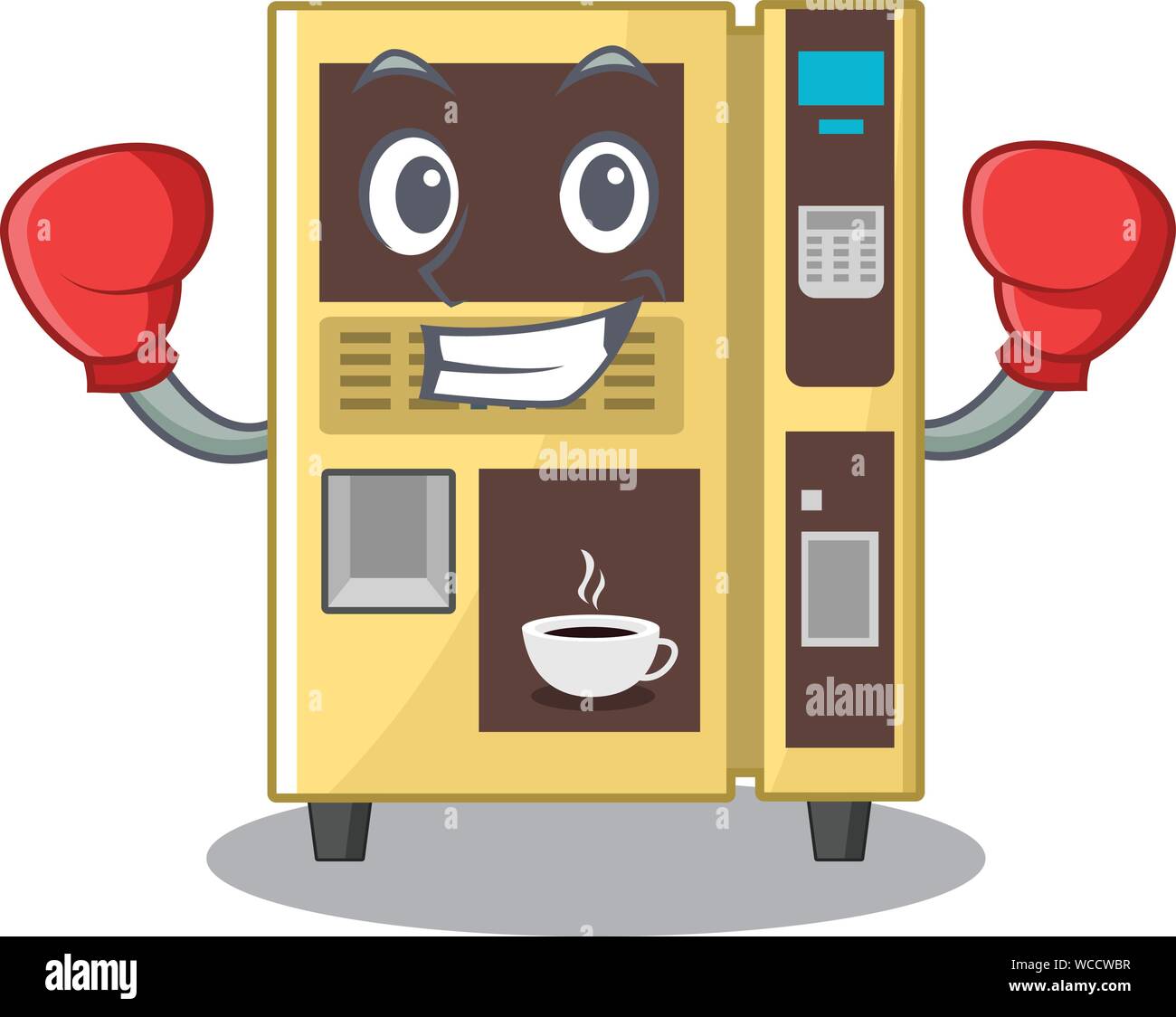 Boxing coffee vending machine isolated the mascot Stock Vector Image ...