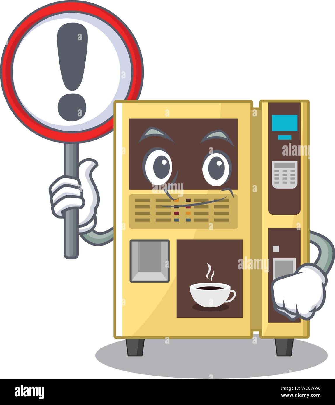 With sign coffee vending machine isolated the mascot Stock Vector Image ...