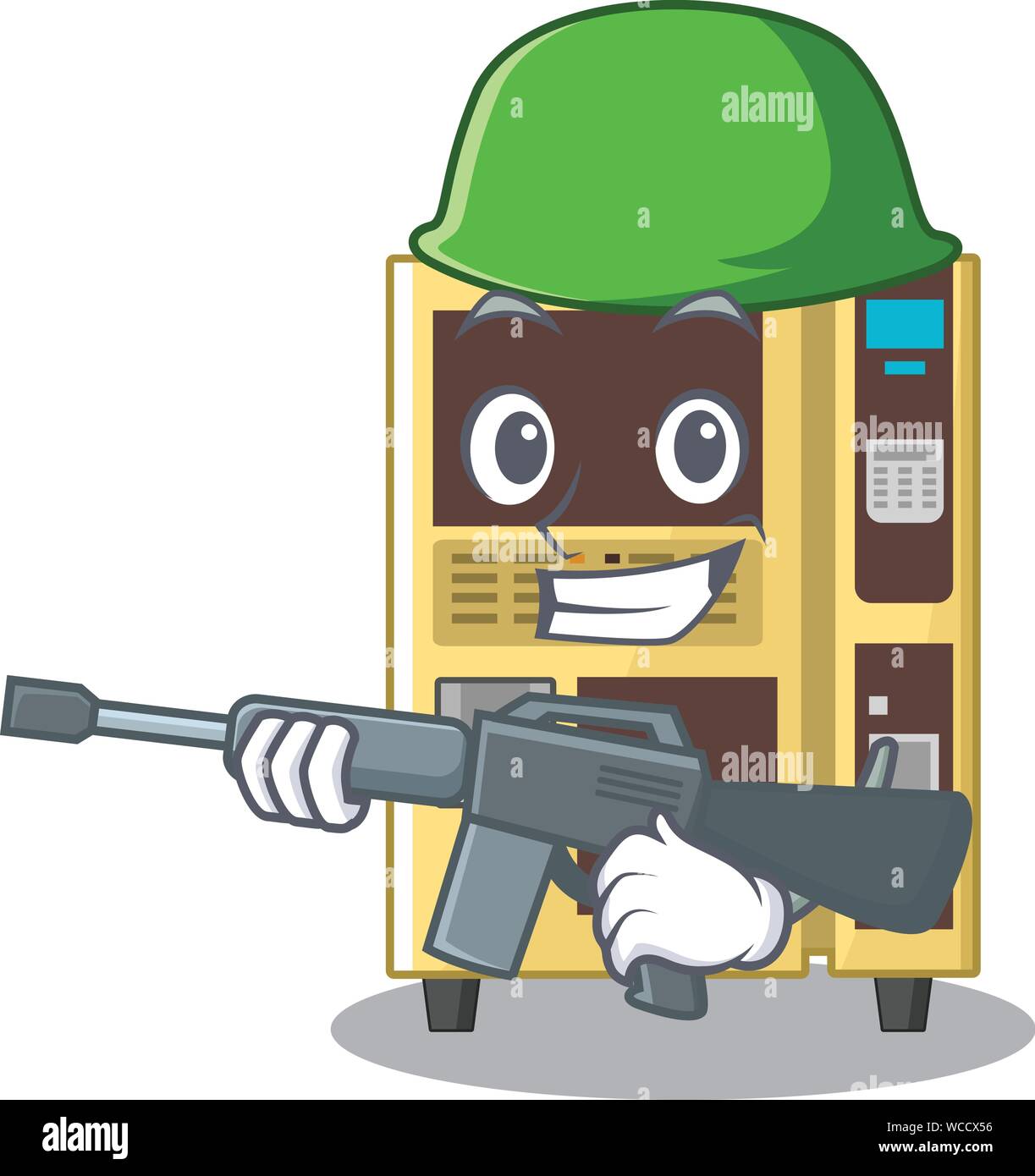 Army coffee vending machine isolated the mascot Stock Vector Image ...