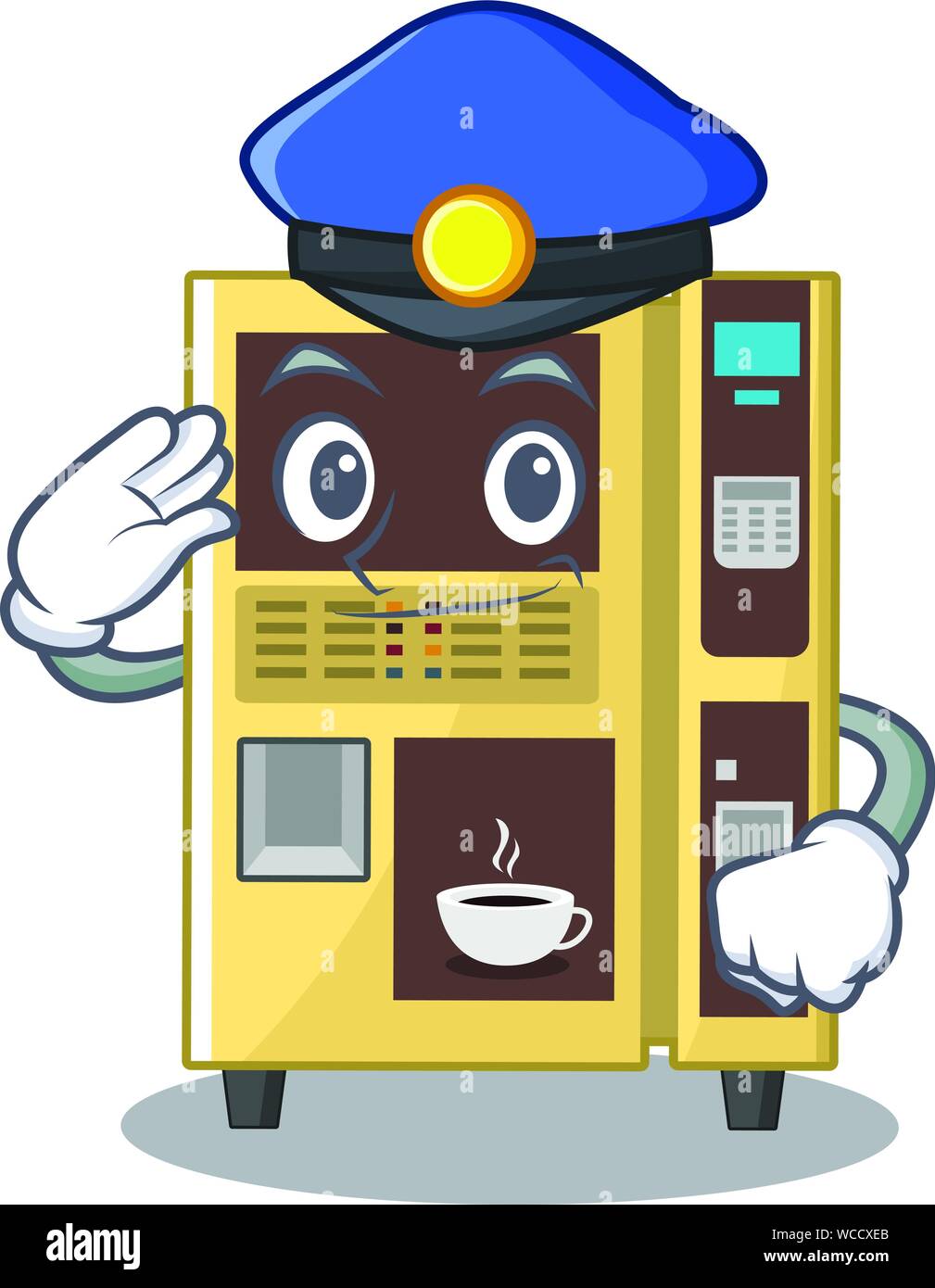 Police coffee vending machine isolated the mascot Stock Vector Image ...