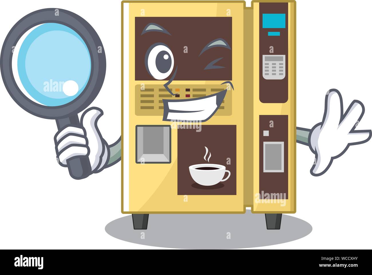 Detective coffee vending machine with cartoon shape Stock Vector Image & Art - Alamy