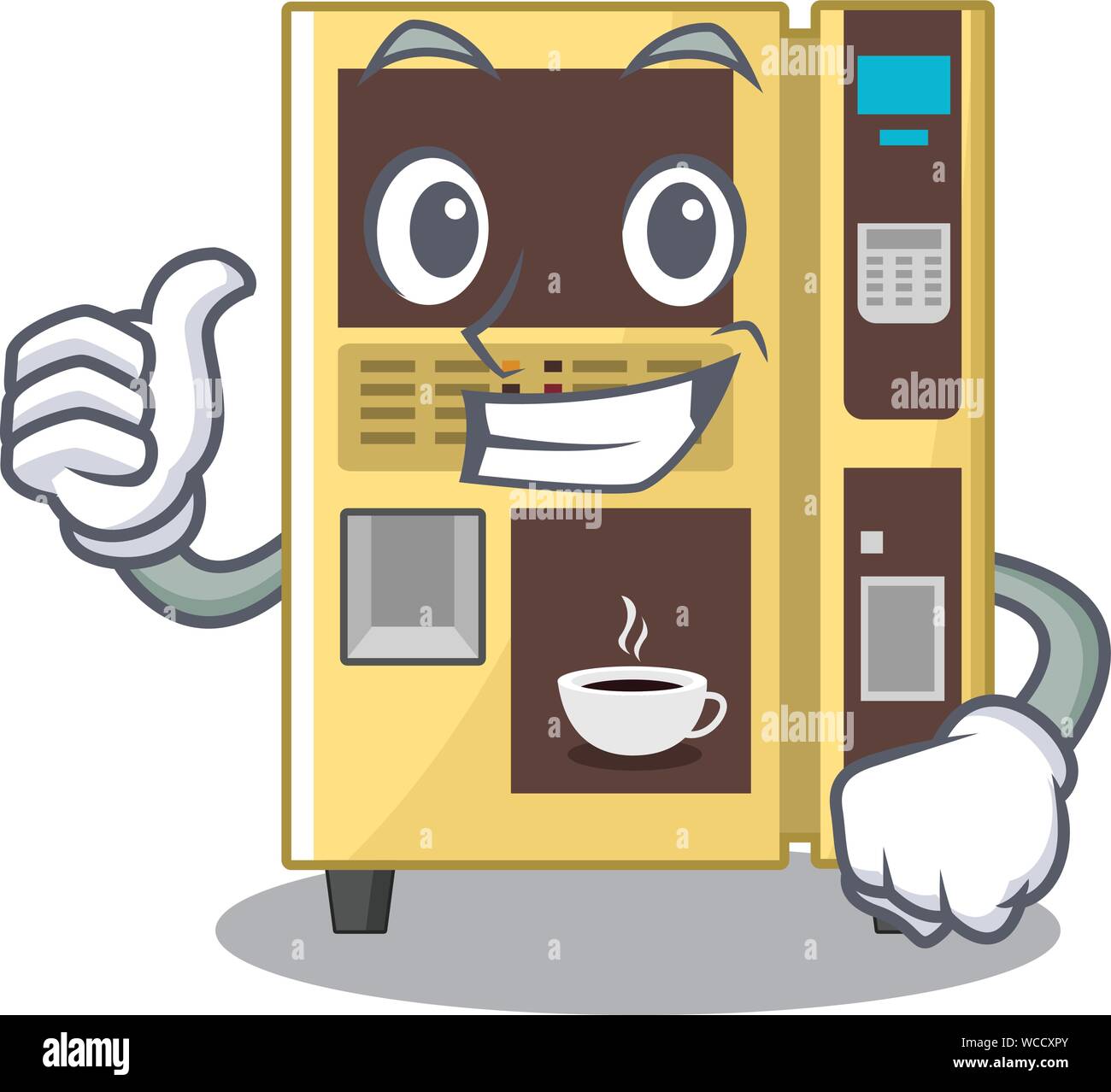 Thumbs up coffee vending machine with cartoon shape Stock Vector Image ...