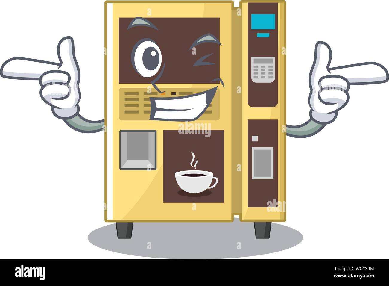 Wink coffee vending machine with cartoon shape Stock Vector Image & Art ...