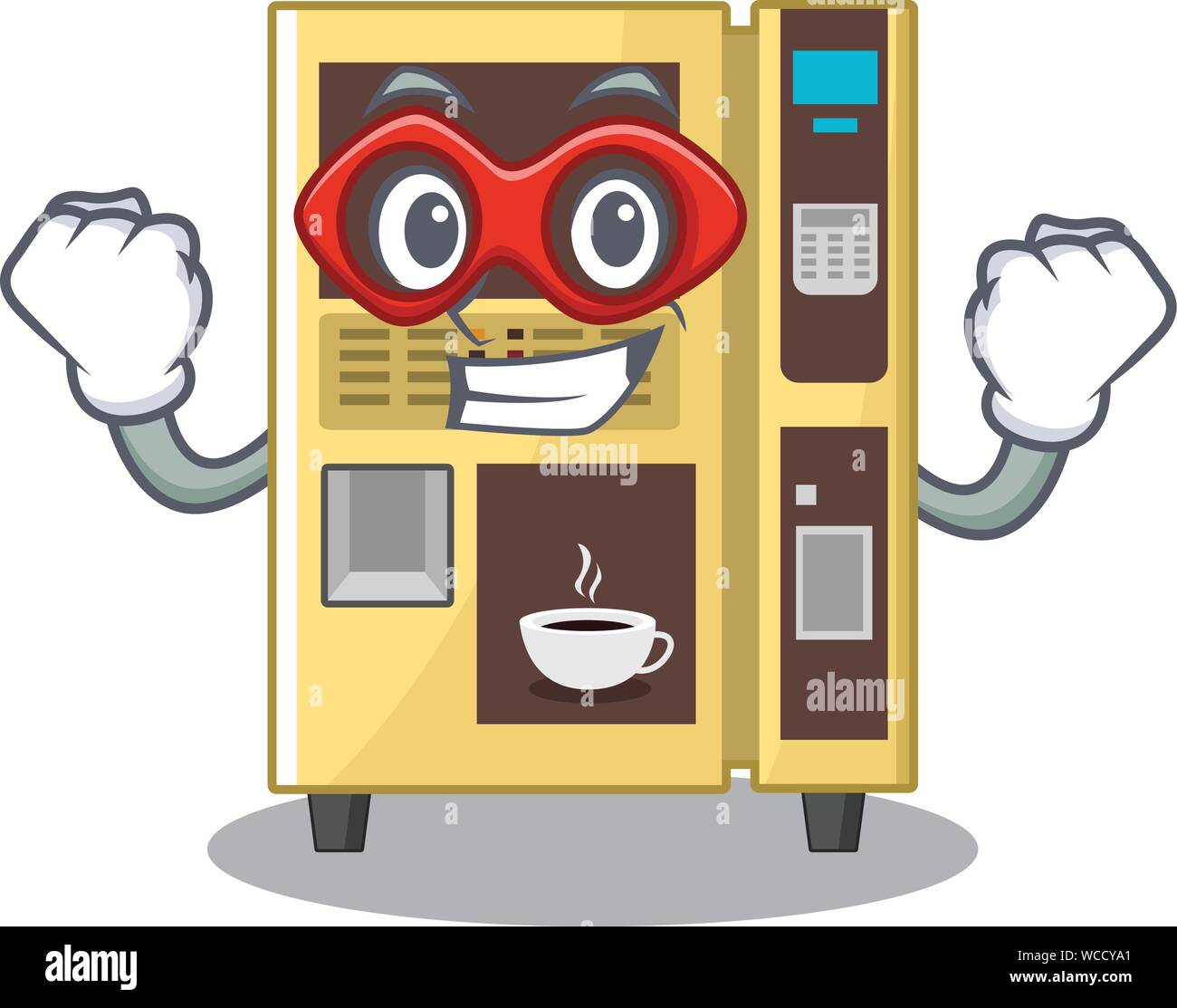 Super hero coffee vending machine with cartoon shape Stock Vector Image ...