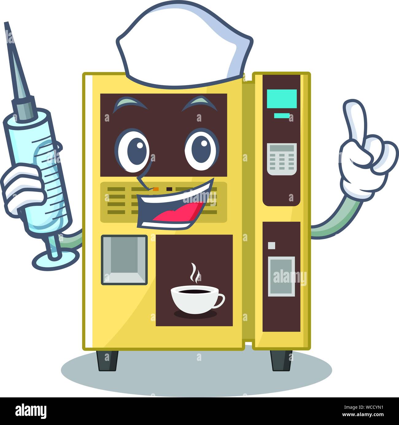 Nurse coffee vending machine with cartoon shape Stock Vector Image ...