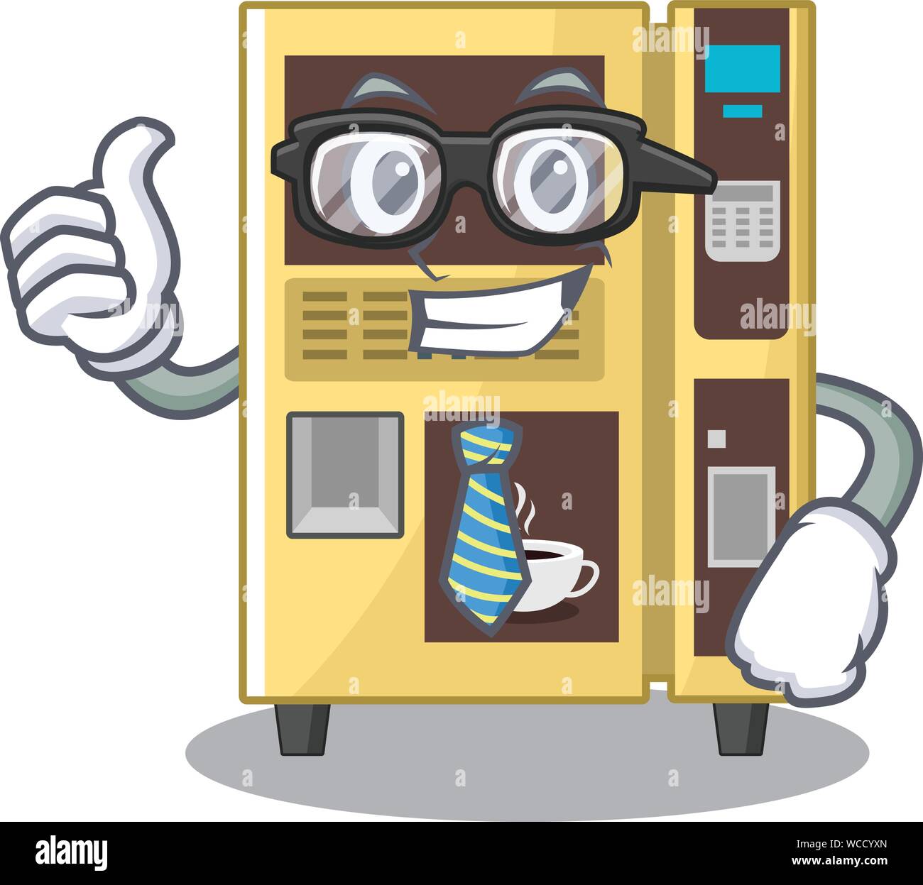 Businessman coffee vending machine with cartoon shape Stock Vector ...