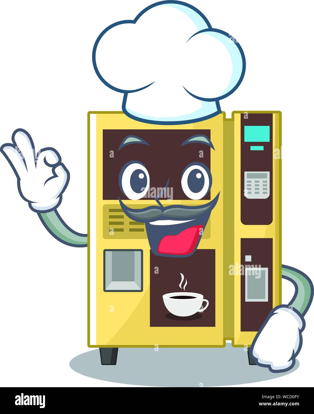 Chef coffee vending machine with cartoon shape Stock Vector Image & Art ...
