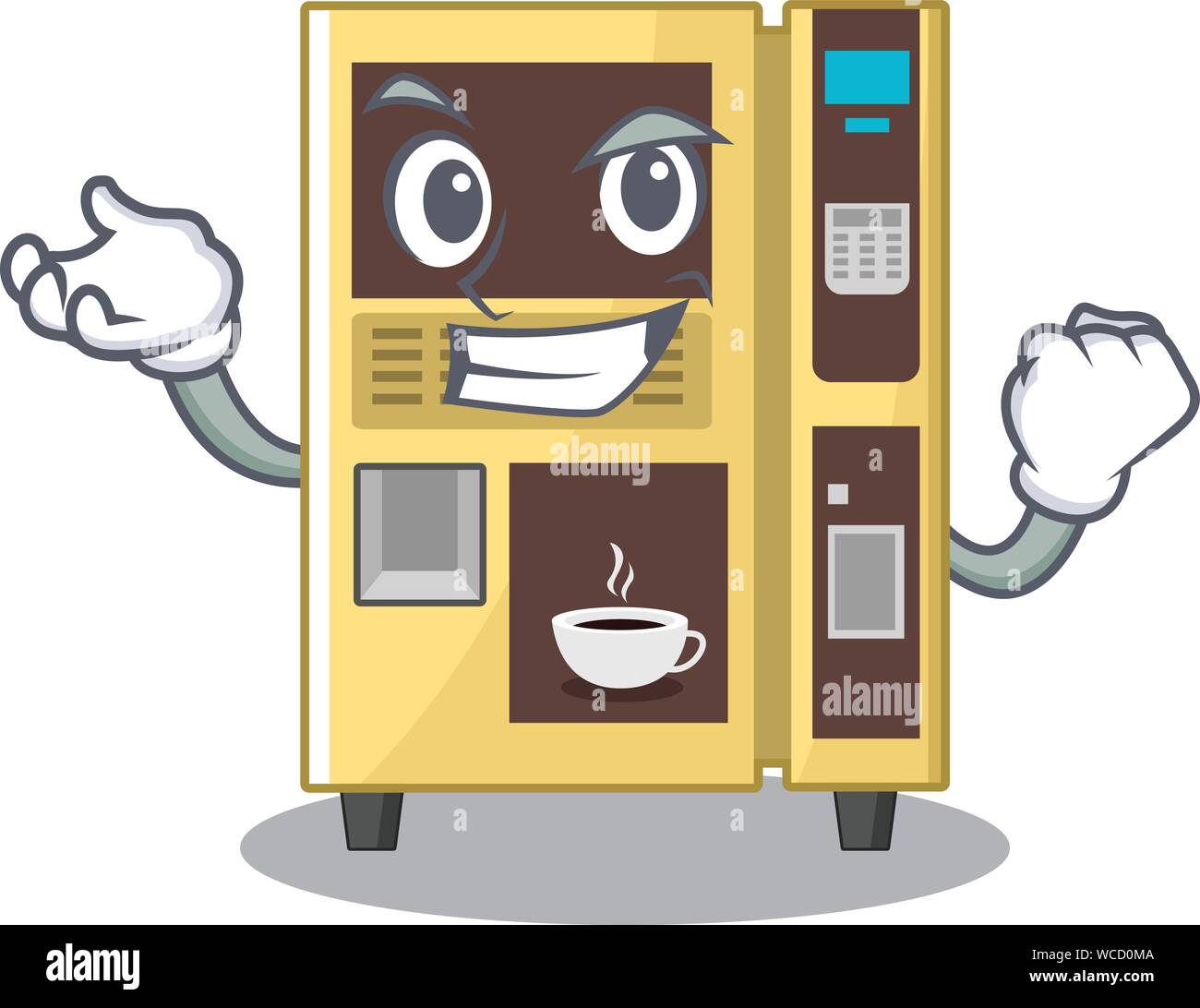 Successful coffee vending machine with cartoon shape Stock Vector Image ...