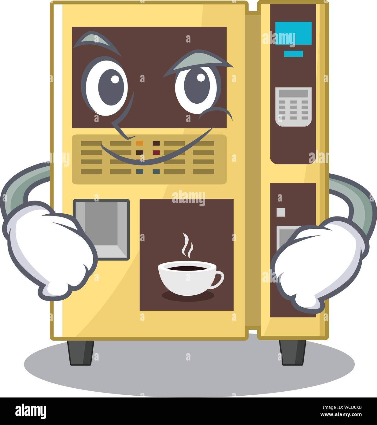 Smirking coffee vending machine with cartoon shape Stock Vector Image ...