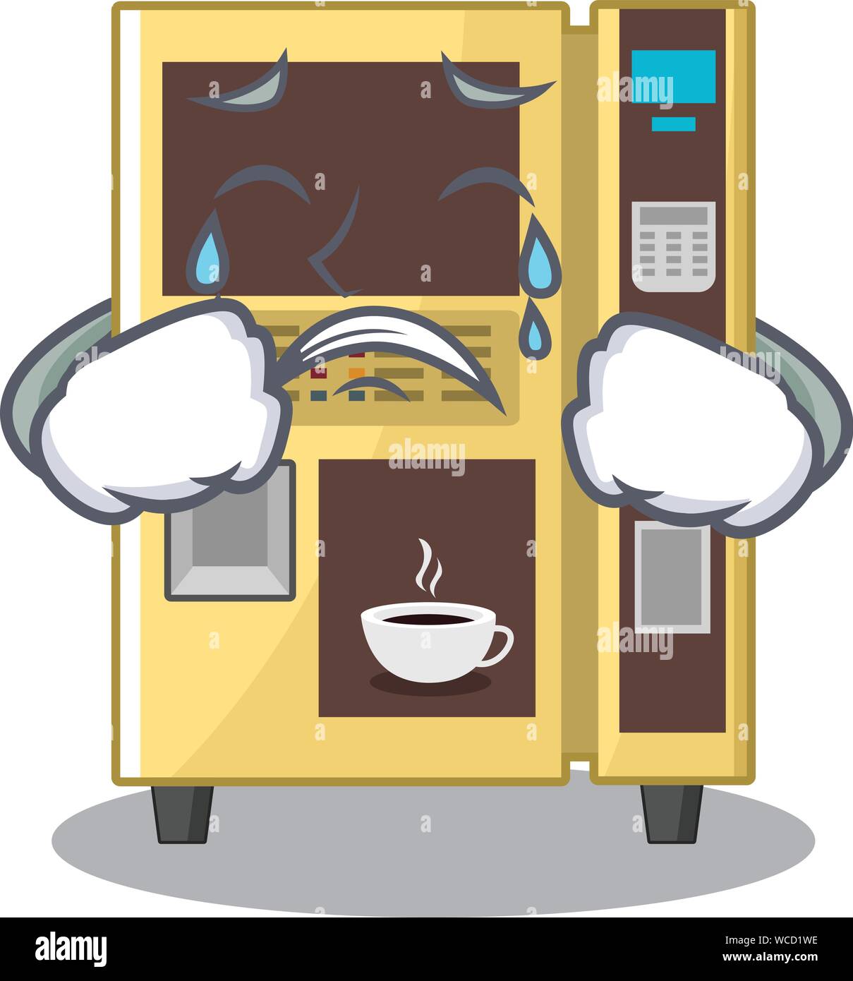 Crying coffee vending machine in a karakter Stock Vector Image & Art ...