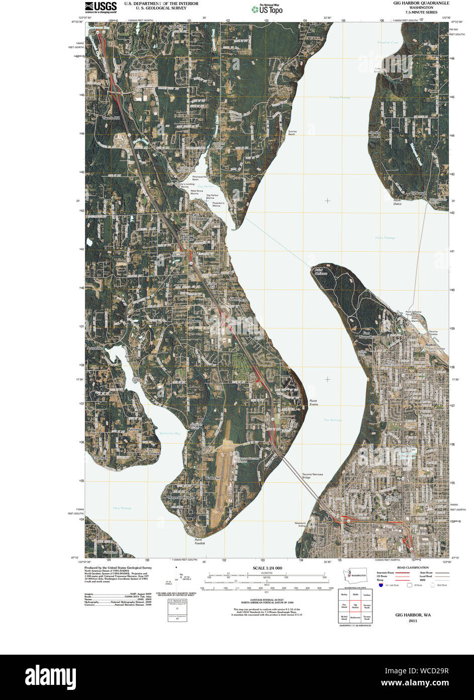 USGS Topo Map Washington State WA Gig Harbor 20110422 TM Restoration ...