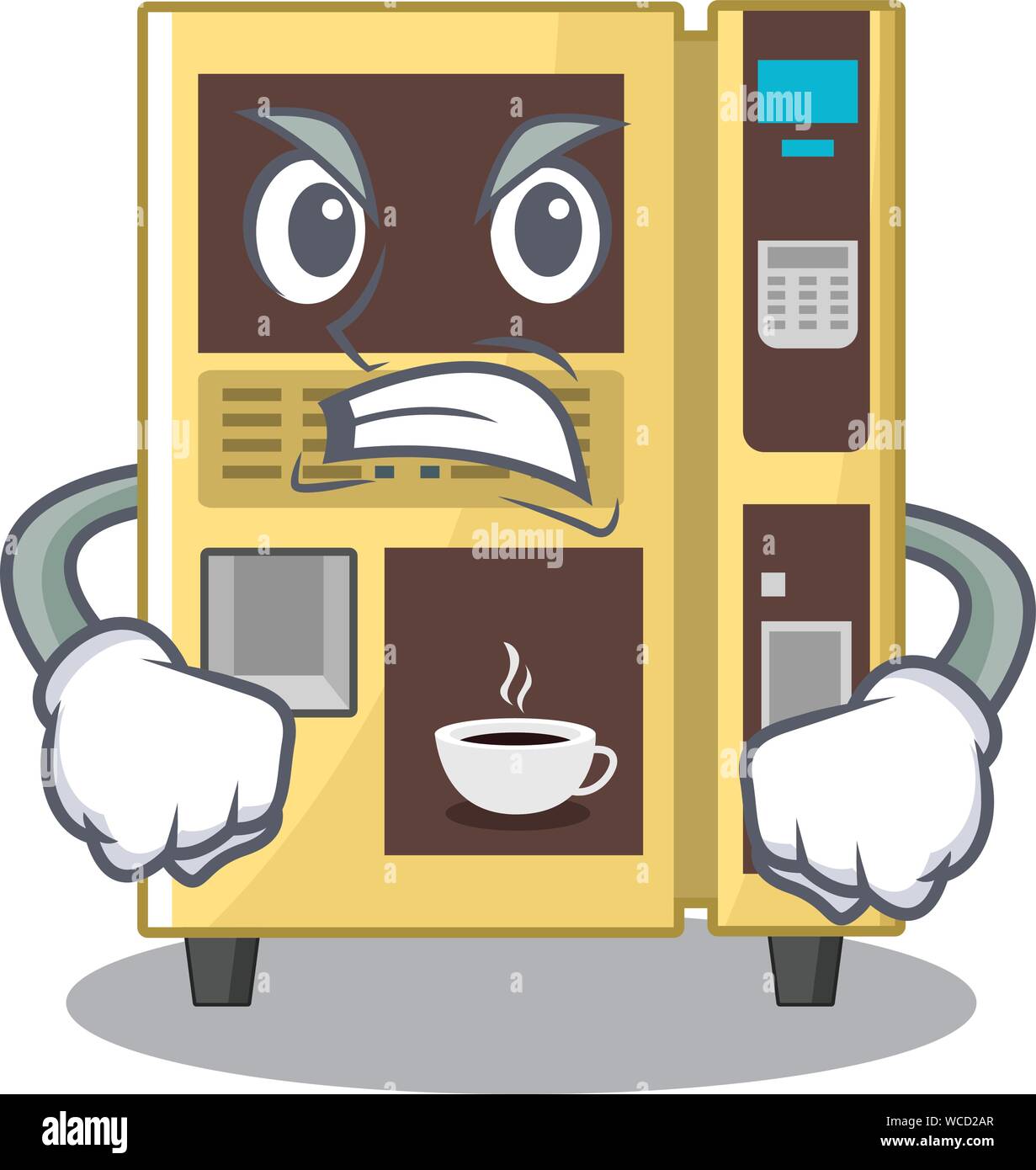 Angry coffee vending machine in a karakter Stock Vector Image & Art - Alamy