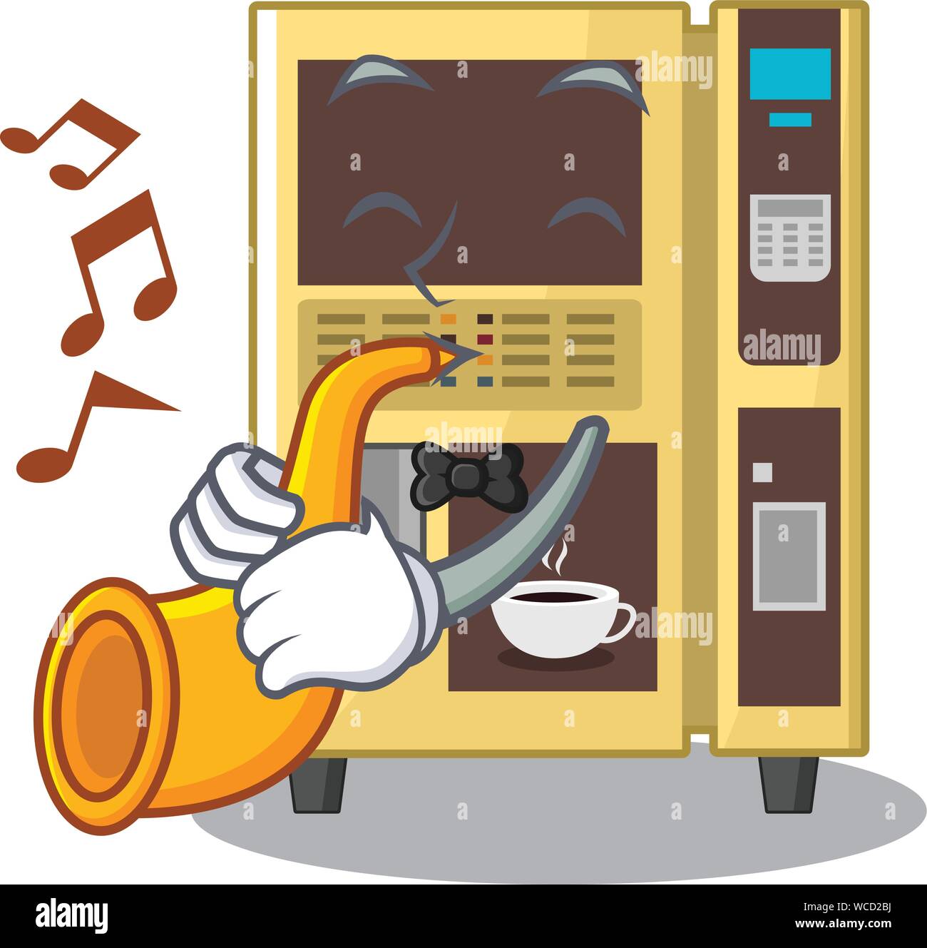 With trumpet coffee vending machine in a karakter Stock Vector Image ...